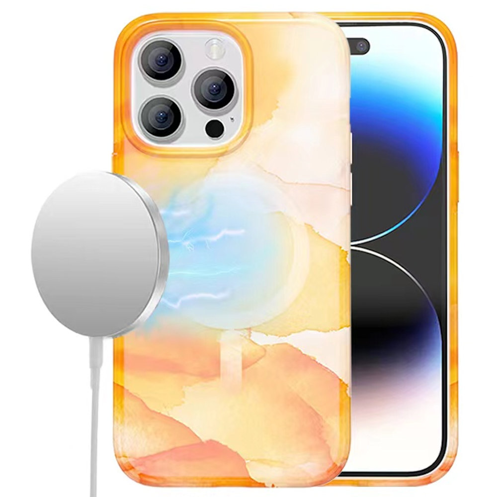 MagSafe Compatible Hydrographic Case for iPhone 14 Pro Max - Orange ...