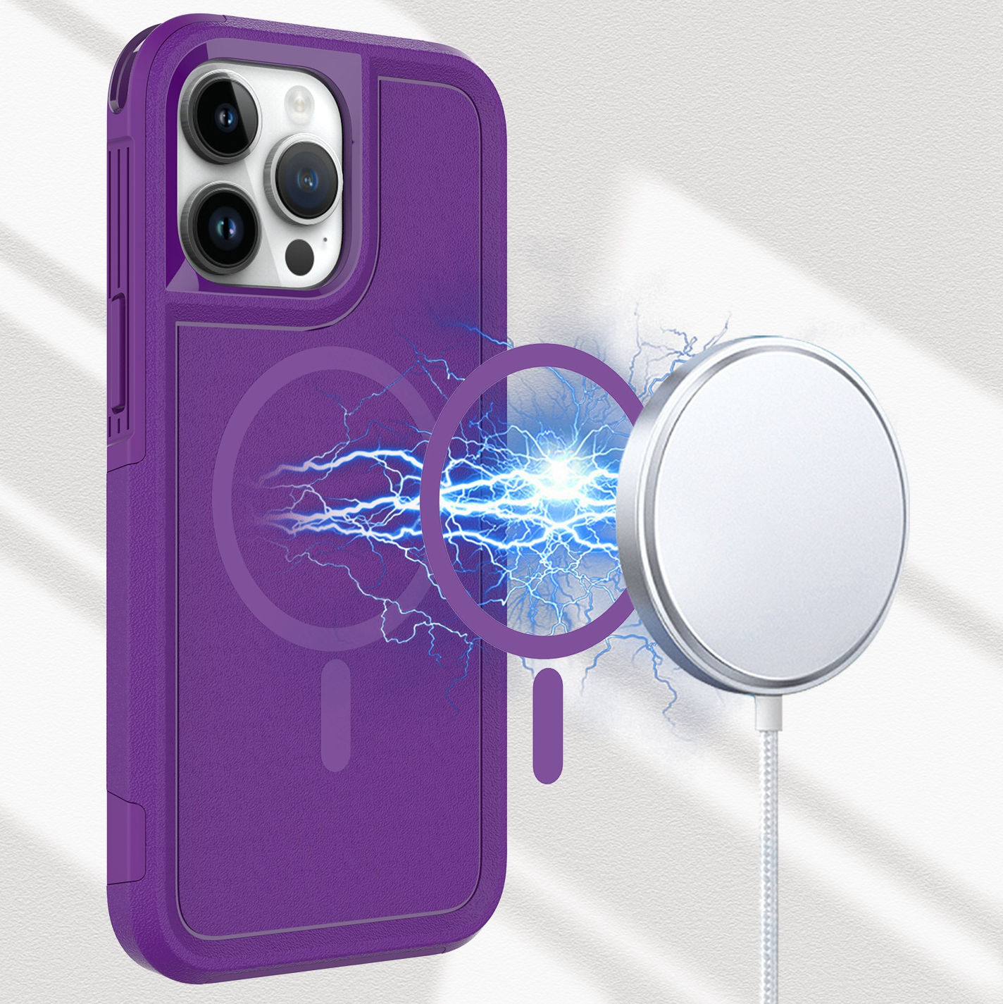 MagSafe Compatible TUFF Hybrid Armor Case for iPhone 14 - Purple ...