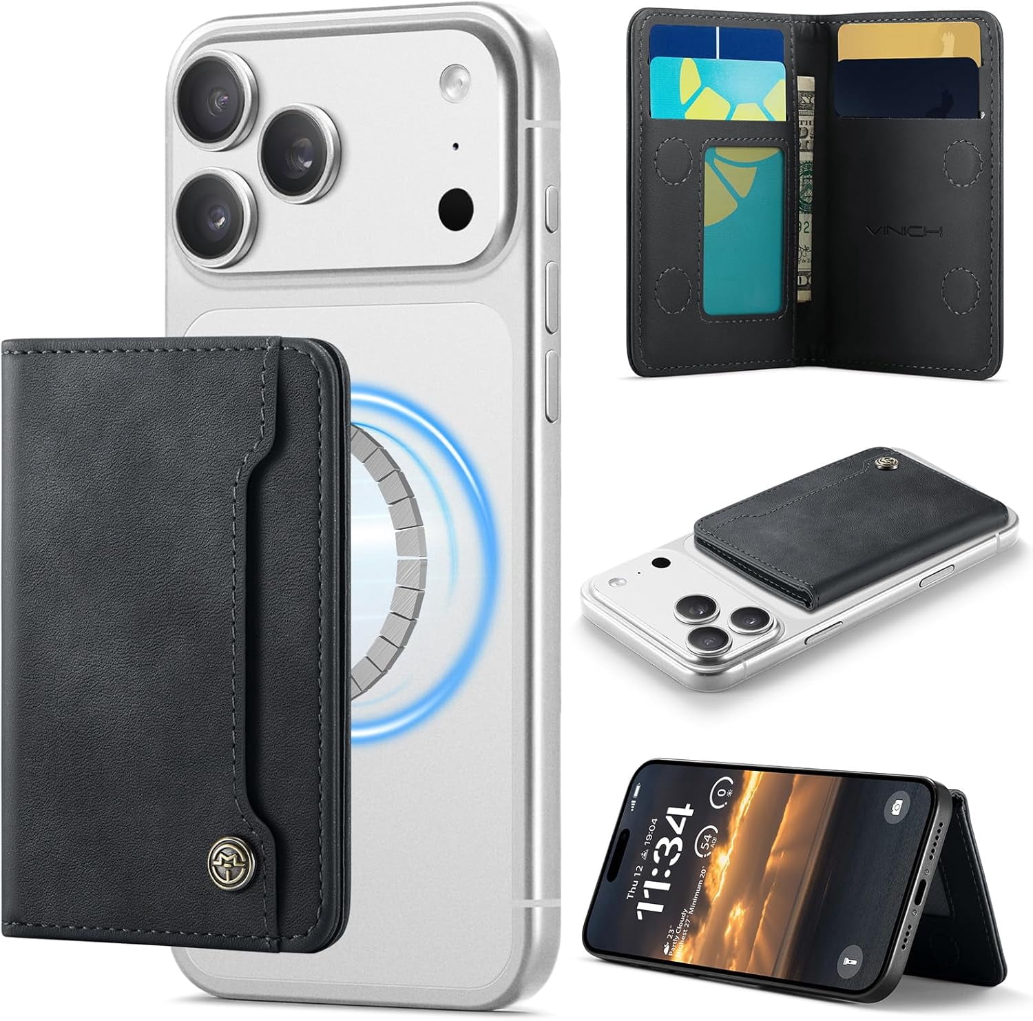 for MagSafe Wallet RFID Blocking Card Holder Compatible with MagSafe ...