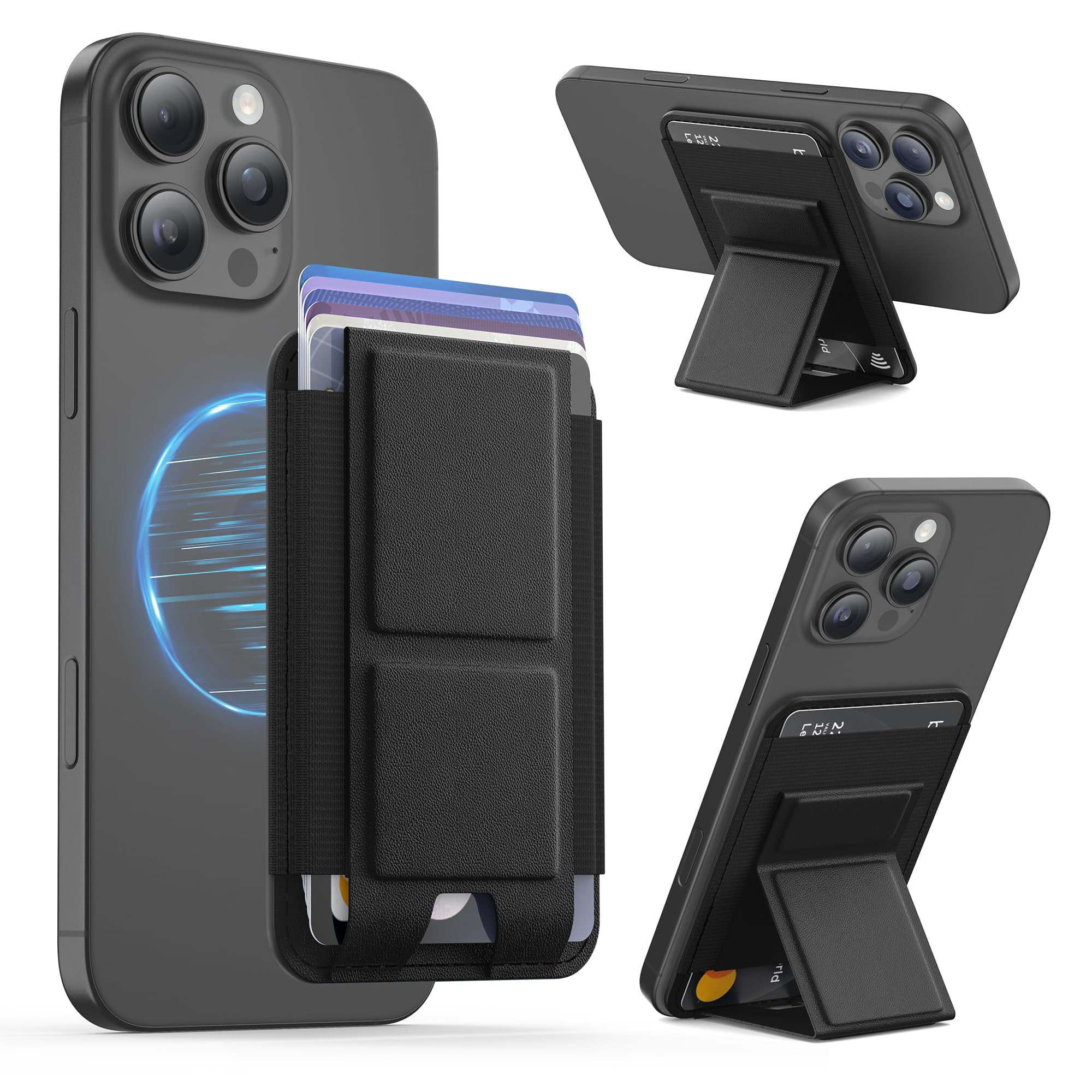 MagSafe Wallet with Stand, Stronger Magnetic Card Wallet Holder for ...