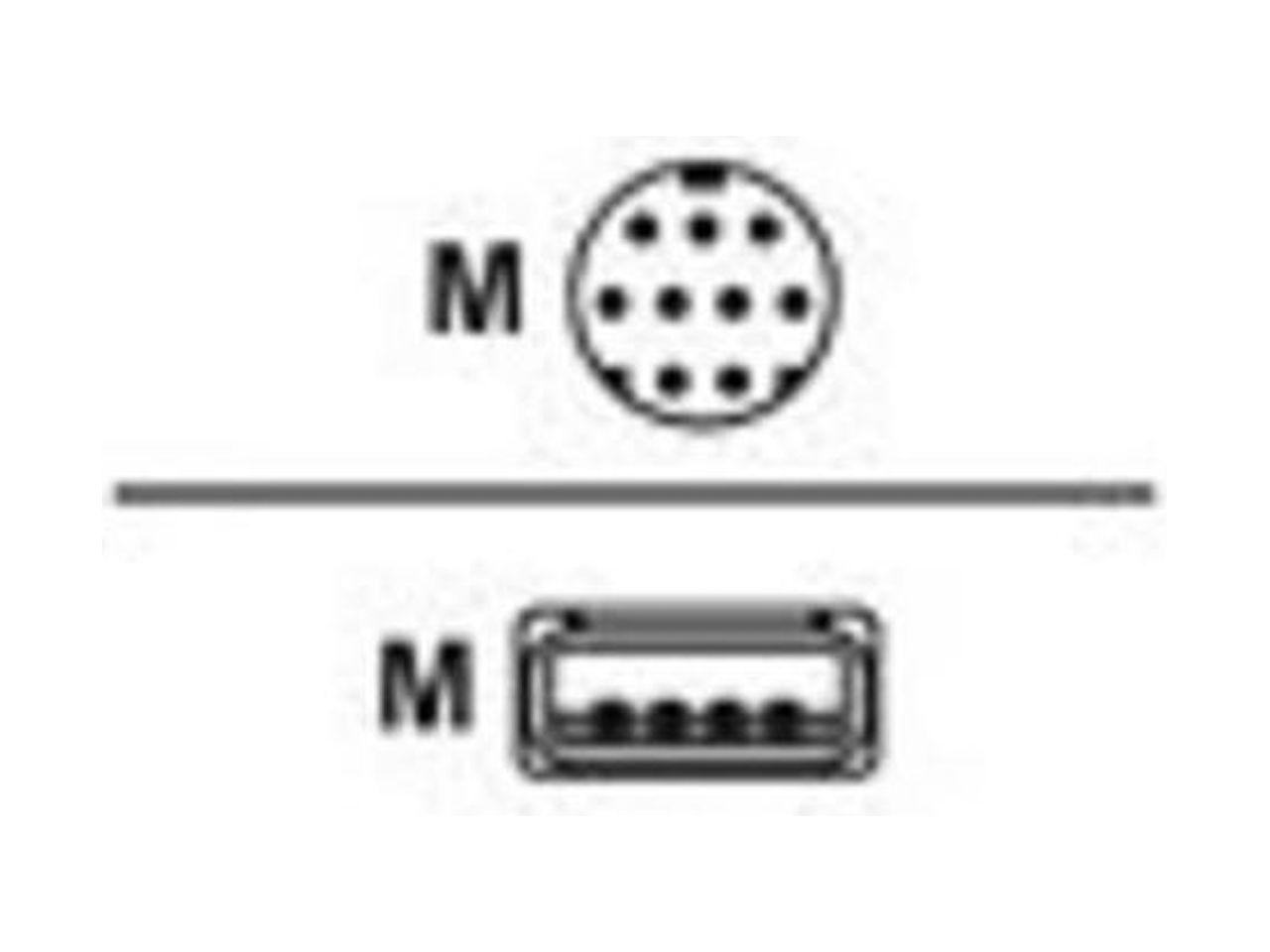 MagTek 22517583 Black 6Ft 9-pin mini-DIN Male, 4-pin USB Type A Male ...