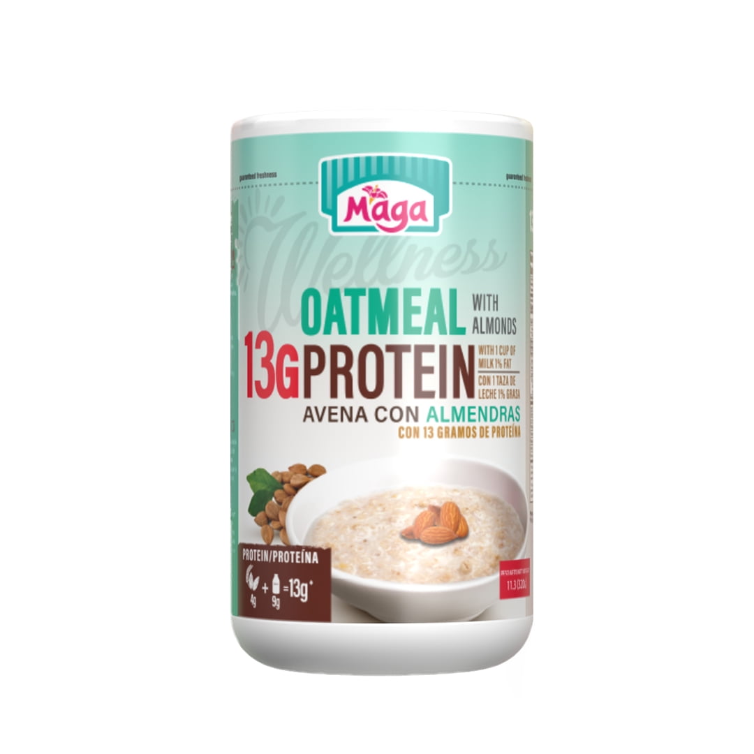 Maga Instant Quick Rolled Oatmeal with Almonds, 11.3oz Can Shelf Stable ...