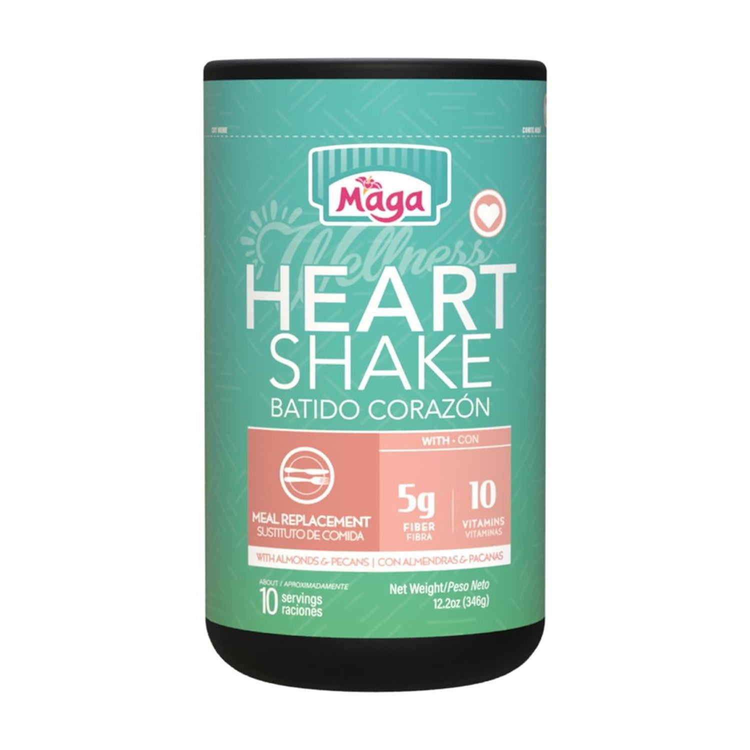 Maga, Heart Shake with Almonds and Pecans, Healthy Meal Replacement, 12 ...