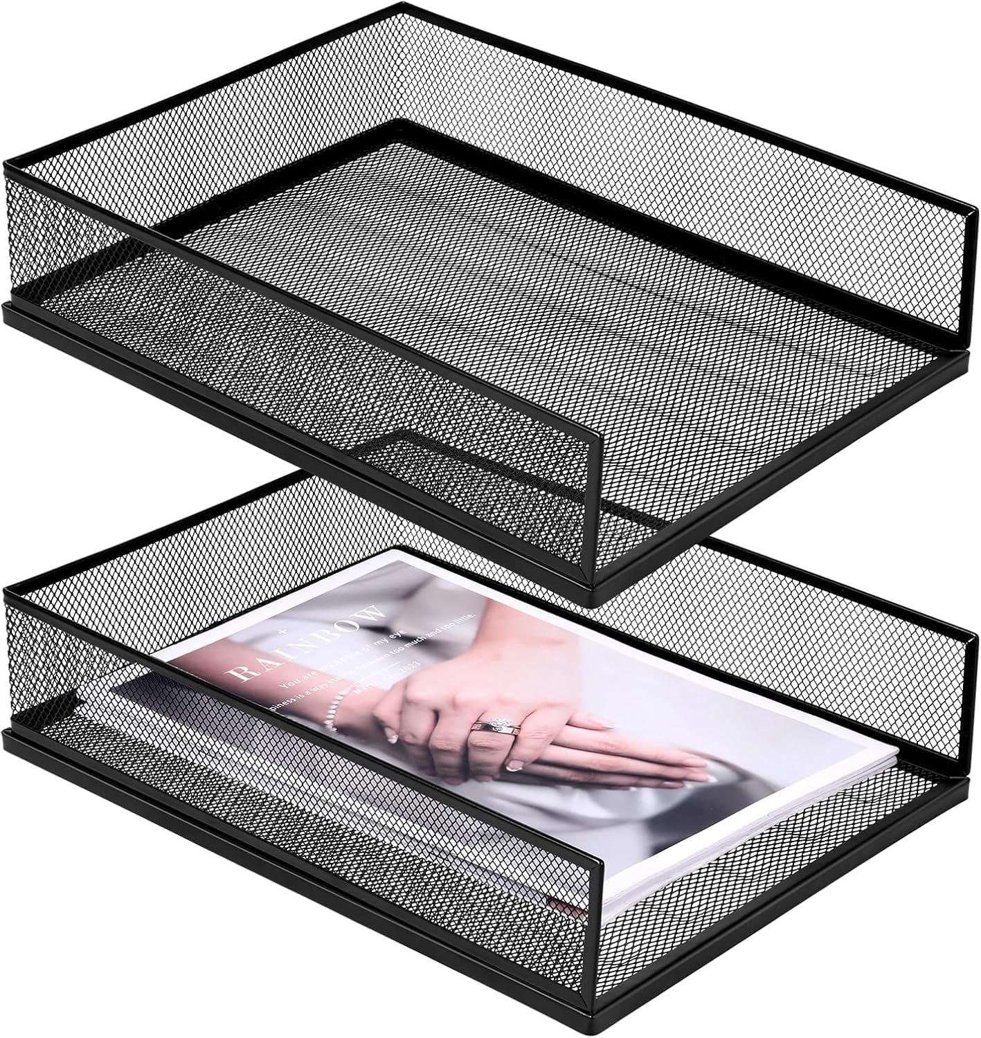 Magazine File Holder, 2 Pack Desk Organizer and Accessories, Metal ...