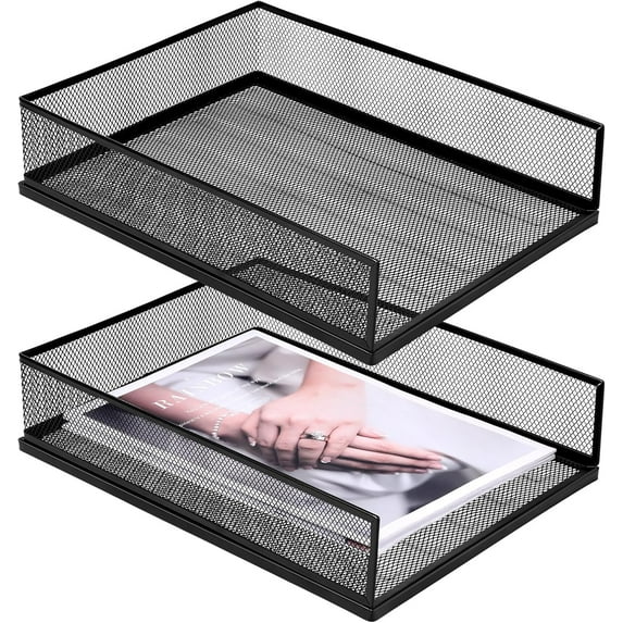 Magazine File Holder, 2 Pack Desk Organizer and Accessories, Metal ...