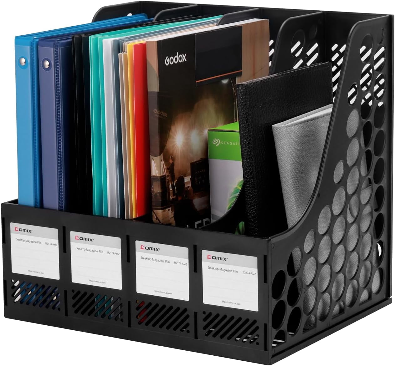 Magazine File Holder Rack/Vertical Desktop File Organizer - Plastic ...