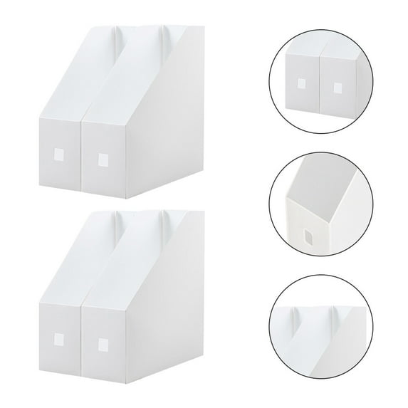 Magazine Holder 2Pcs White Magazine File Holders Plastic Desk Organizer ...