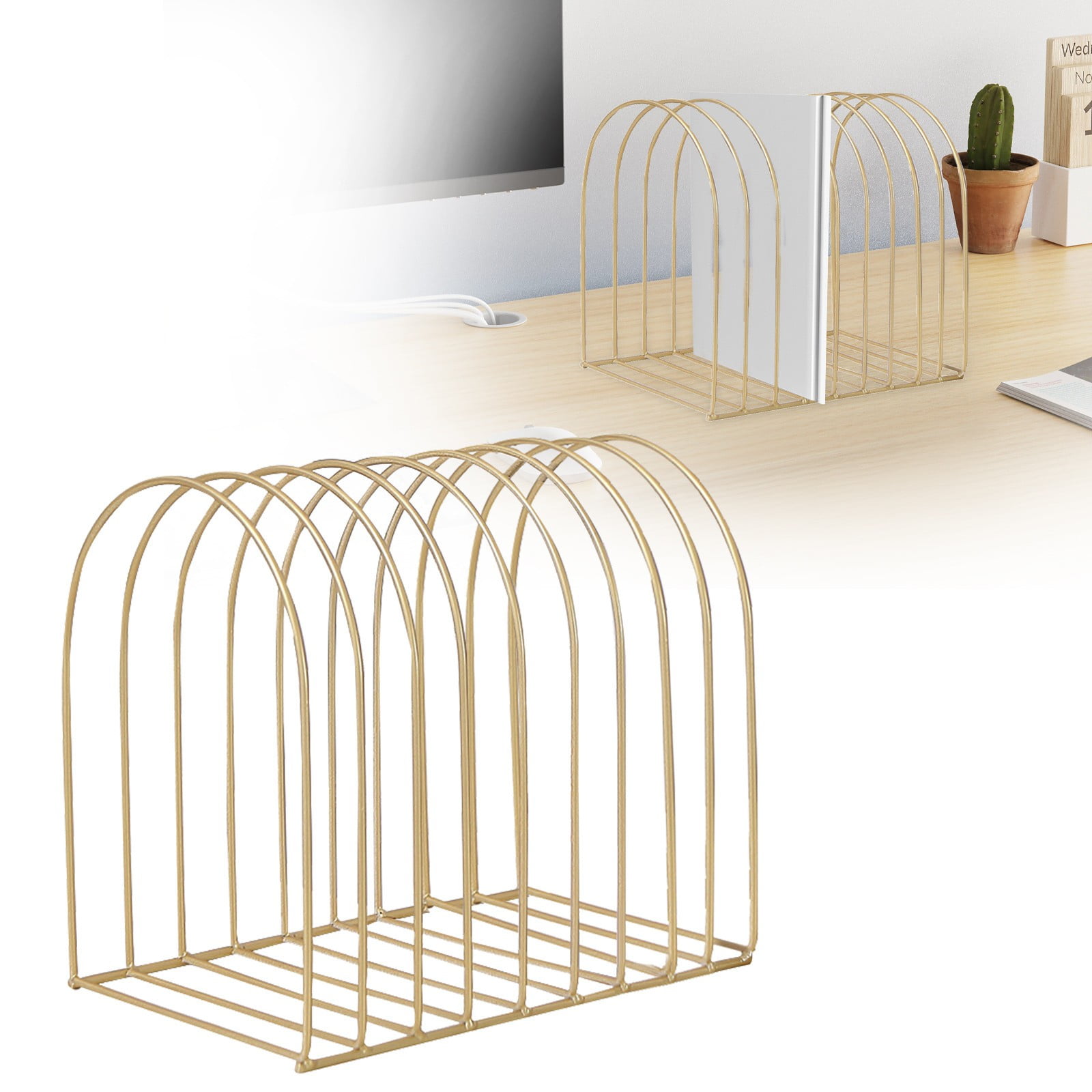 Pot Rack Magazine Holder 7 Slot Desk File Sorter Organizer File Holder ...