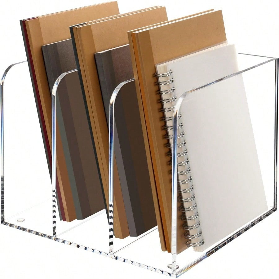 Magazine Holder Clear Acrylic Magazine Rack File Organizer For Office ...