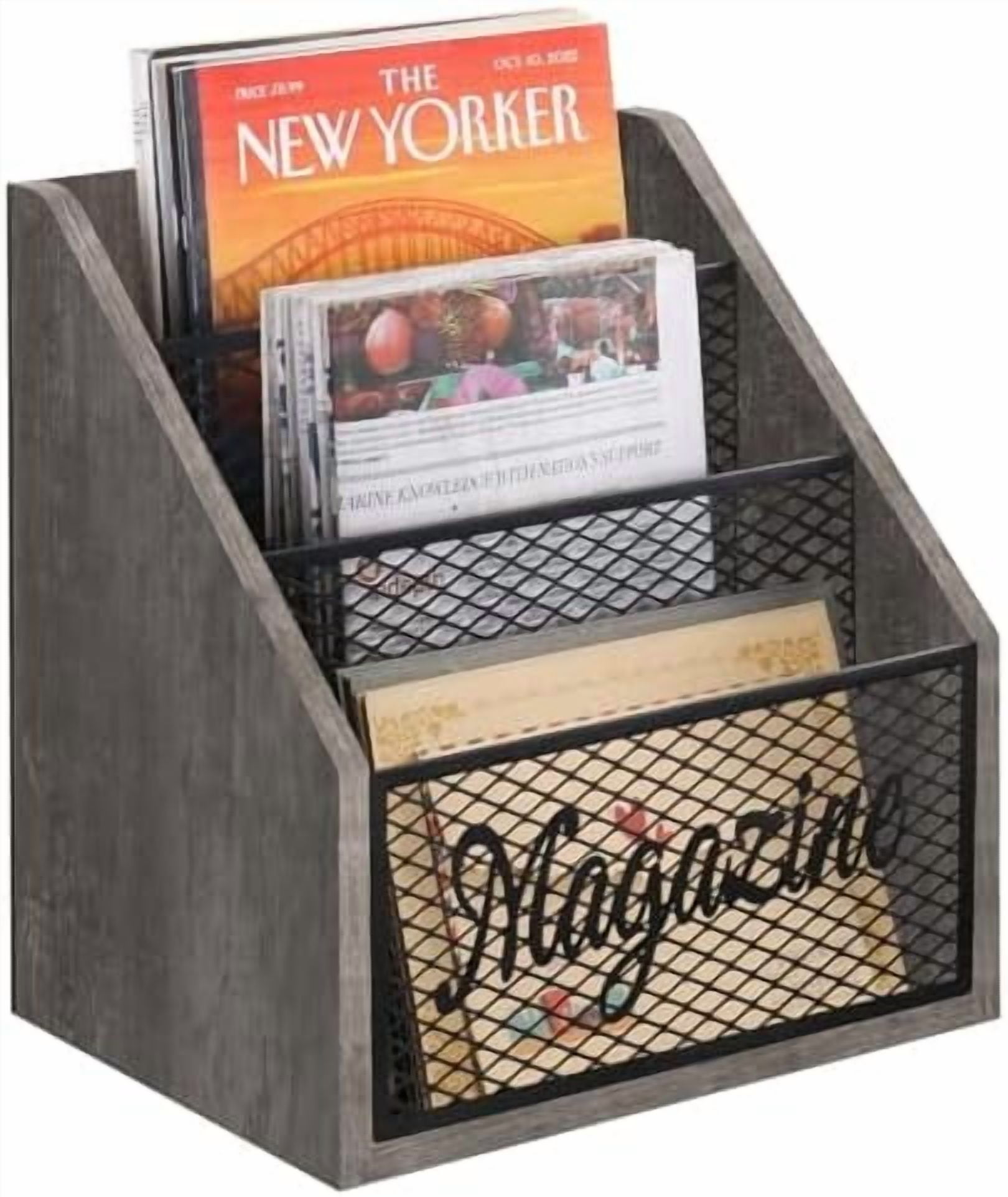 Magazine Holder, Stepped 3 Tier Magazine Rack Floor, Magazine Storage ...
