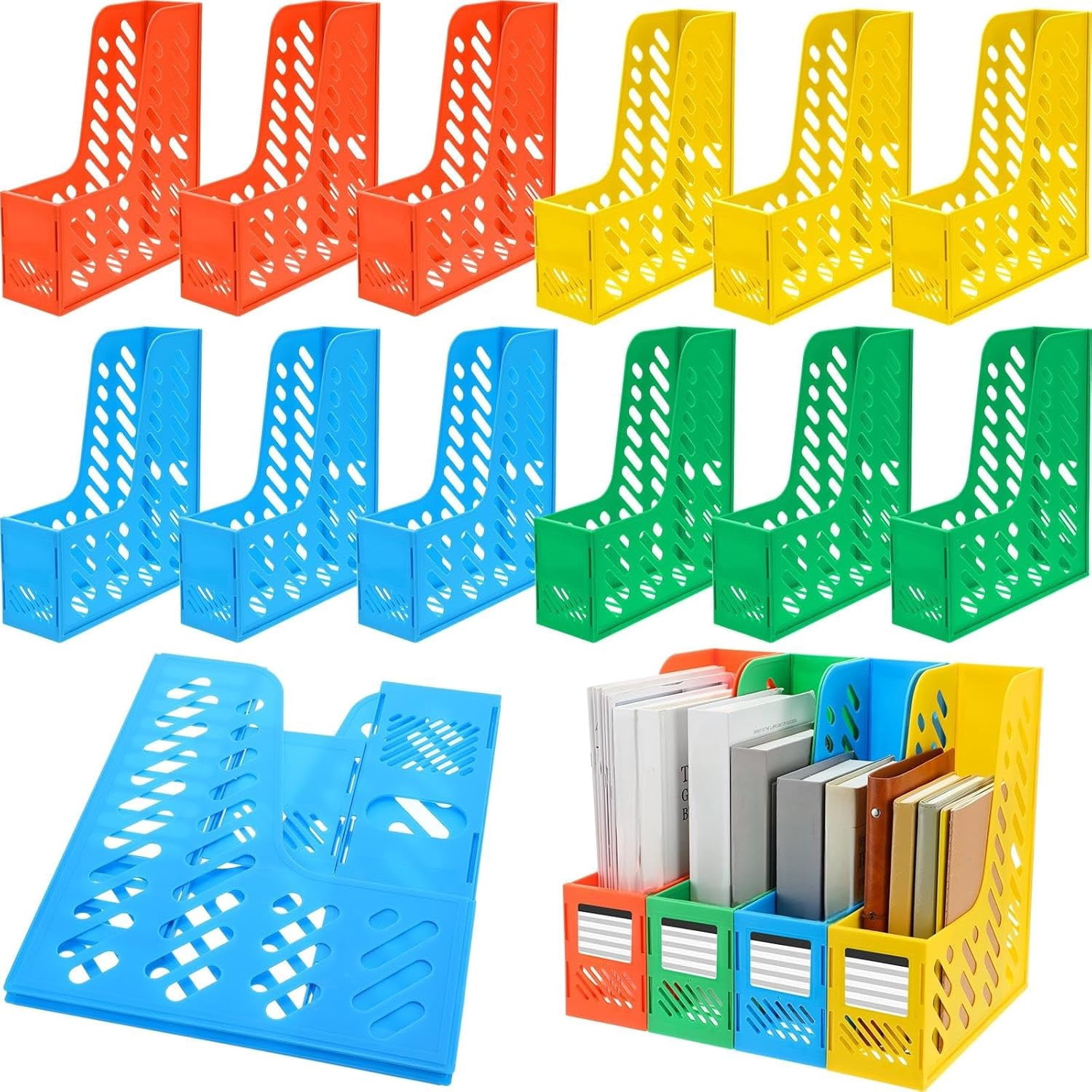 Magazine Organizers Binder Organizer Plastic Vertical File Holder ...