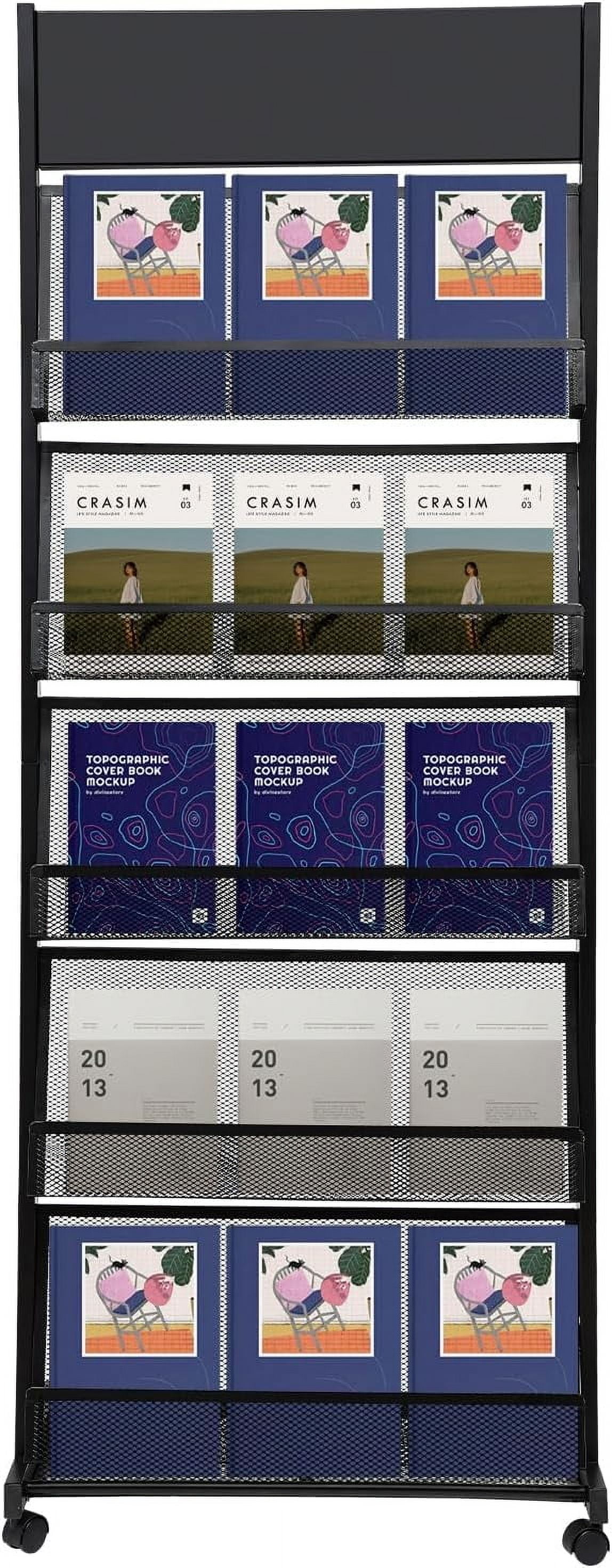 Magazine Rack, 5-Tier Magazine Display Stand Brochure Display Stand ...