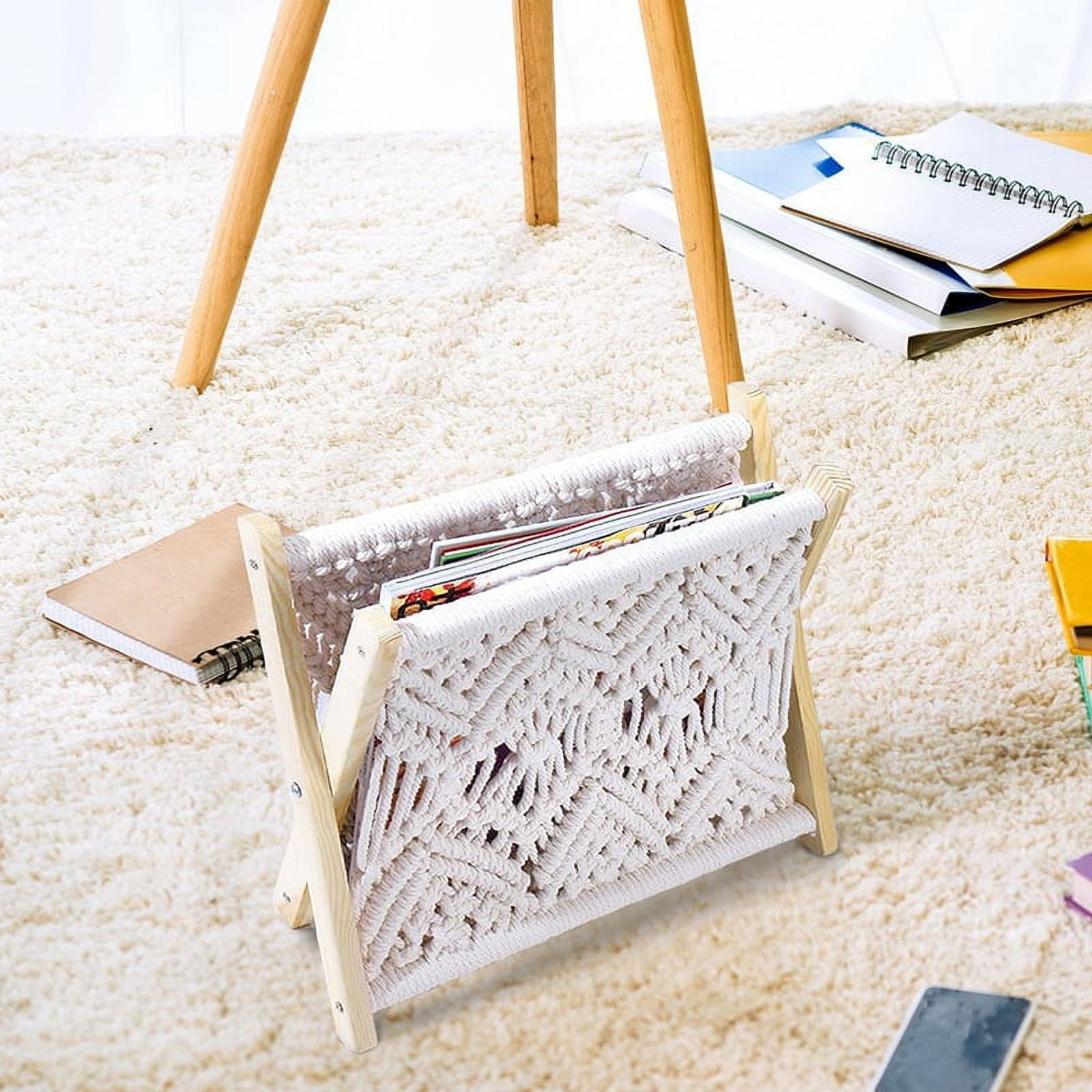 Magazine Rack Bohemian Style Magazine File Rack Magazine Storage Basket ...