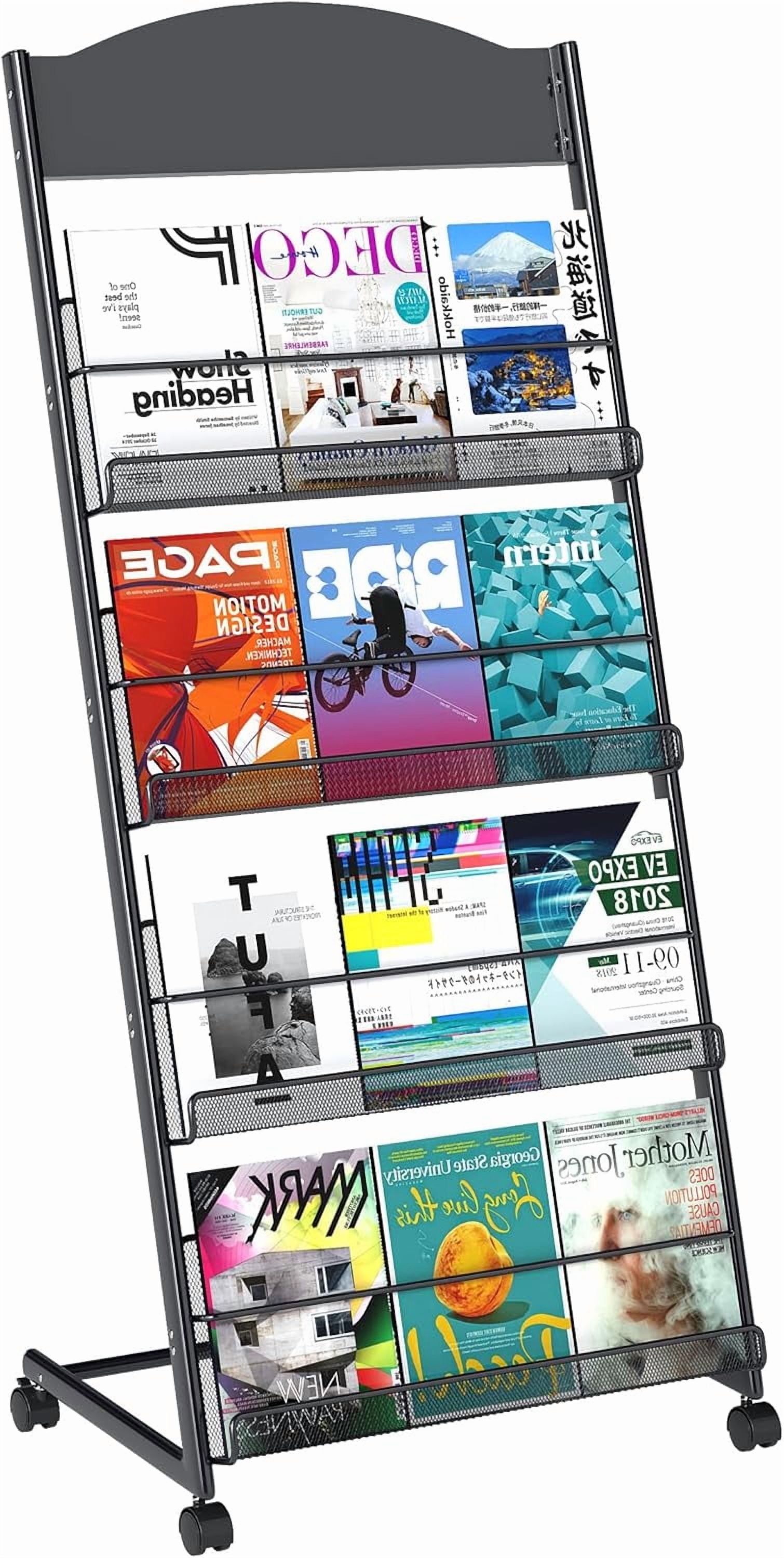 Magazine Rack Floor-Standing 4-Layer, Brochure Display Stand ...