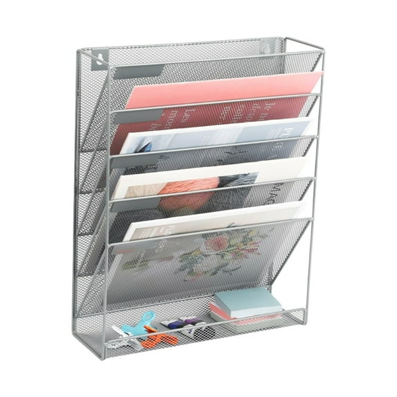 Magazine Storage Rack Hanging Wall File Holders Desk Organiser in Tray ...