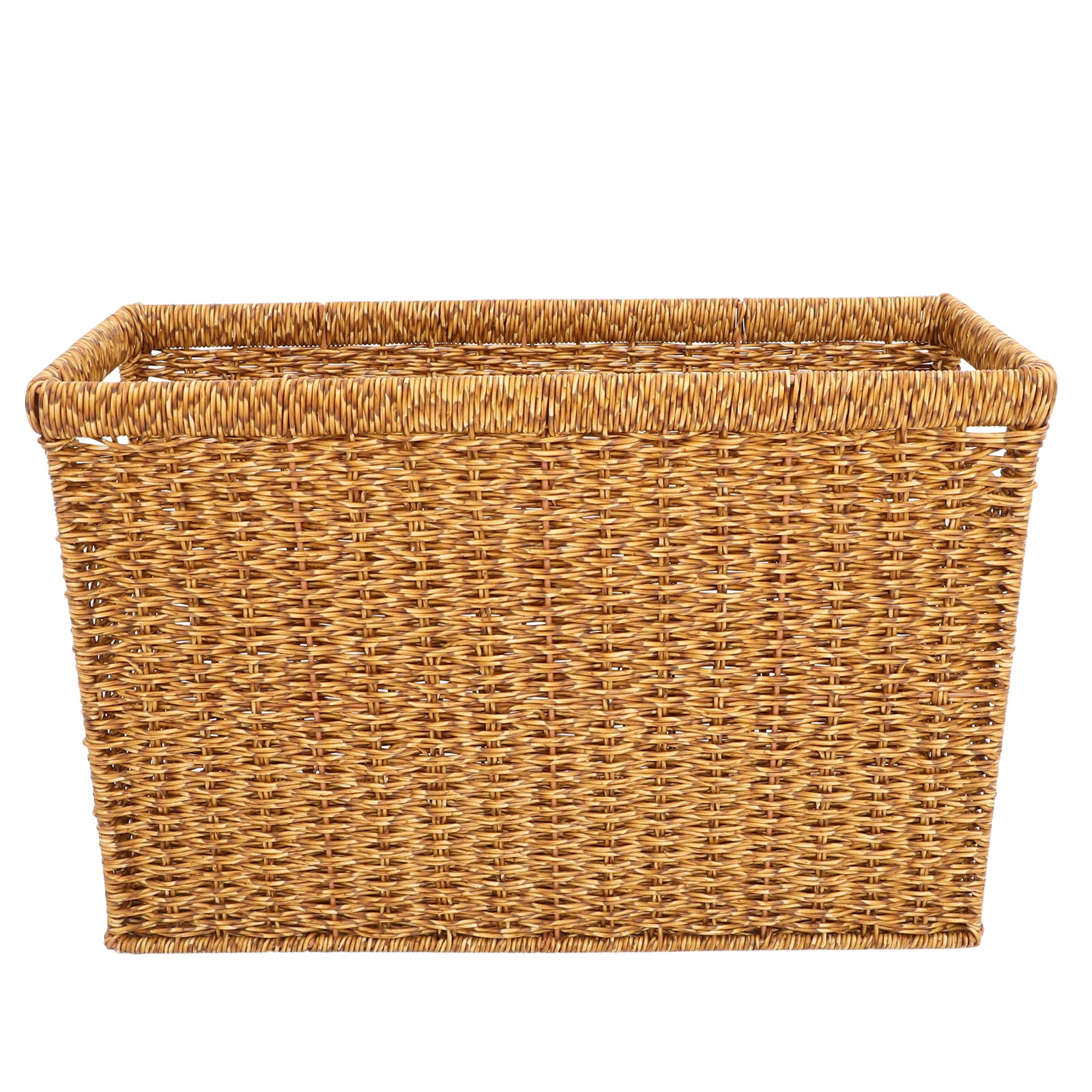FONDOTIN Multi-Color Wicker Storage Basket for Magazines, Newspapers ...