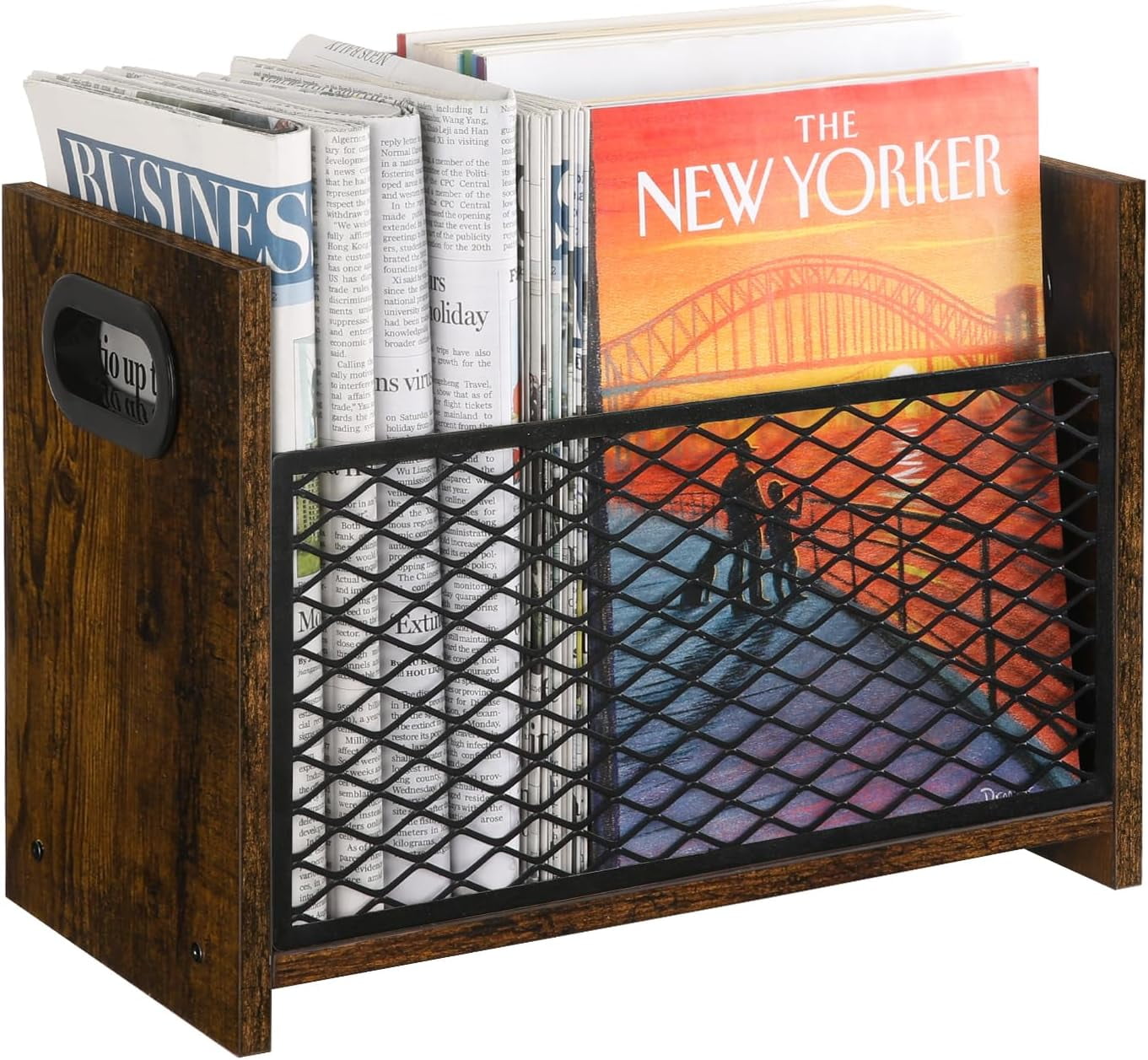 Magazine holder, magazine rack for desktop and home office, farmhouse ...