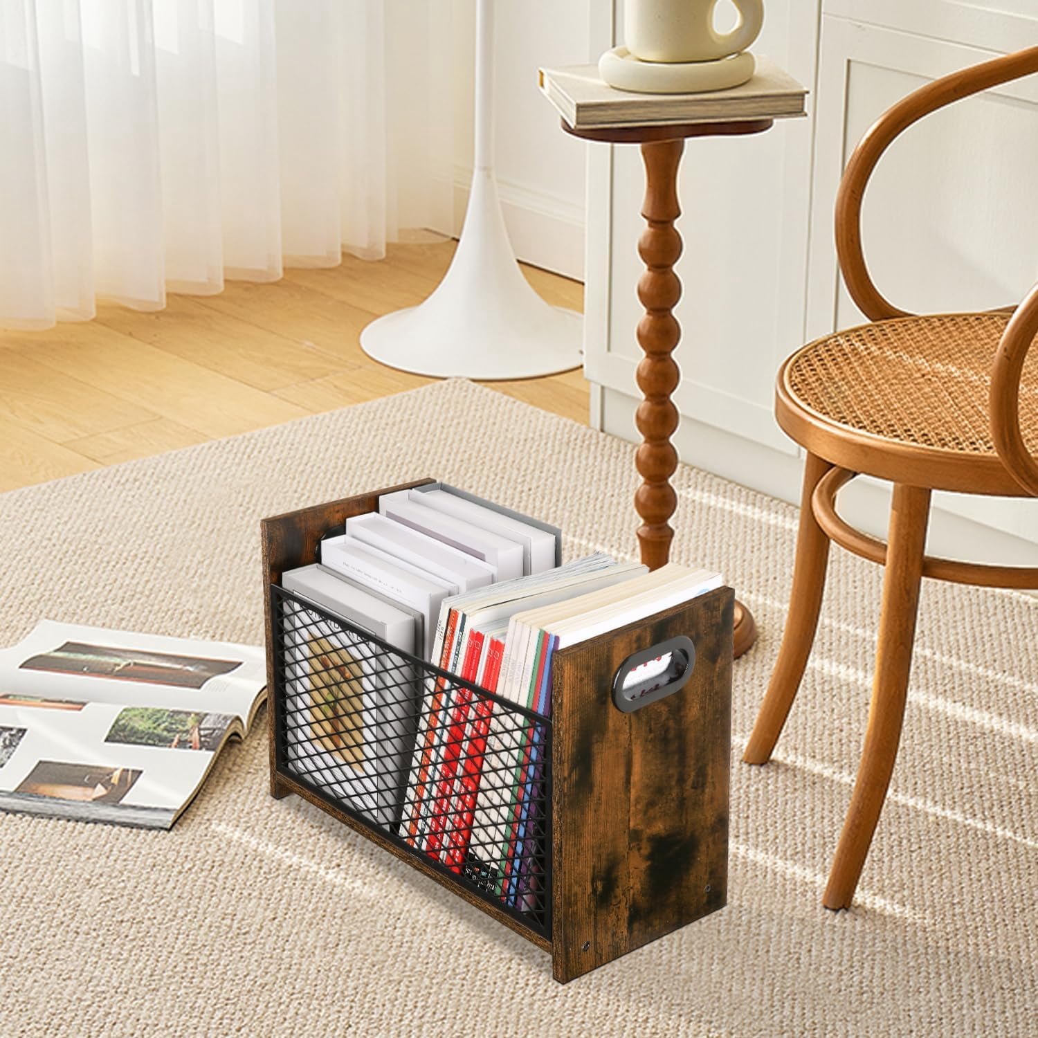 Magazine holder, magazine rack for desktop and home office, farmhouse ...