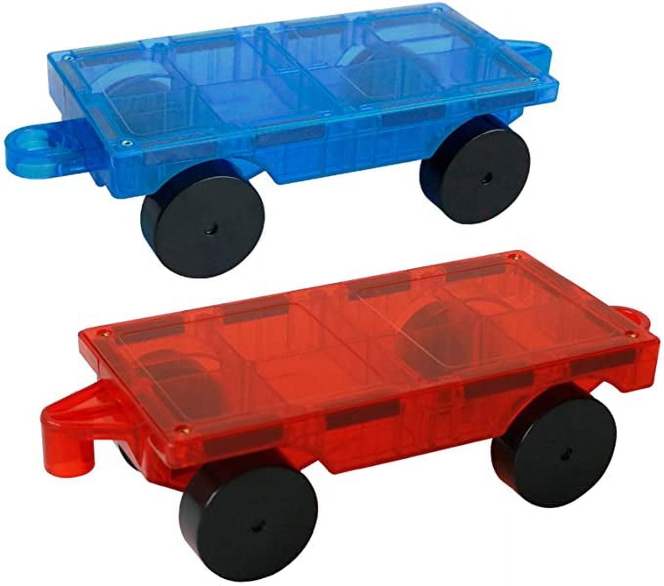 Magblock 2-Piece Magnetic Tiles Car Truck Set, Play Wheels, Compatible ...