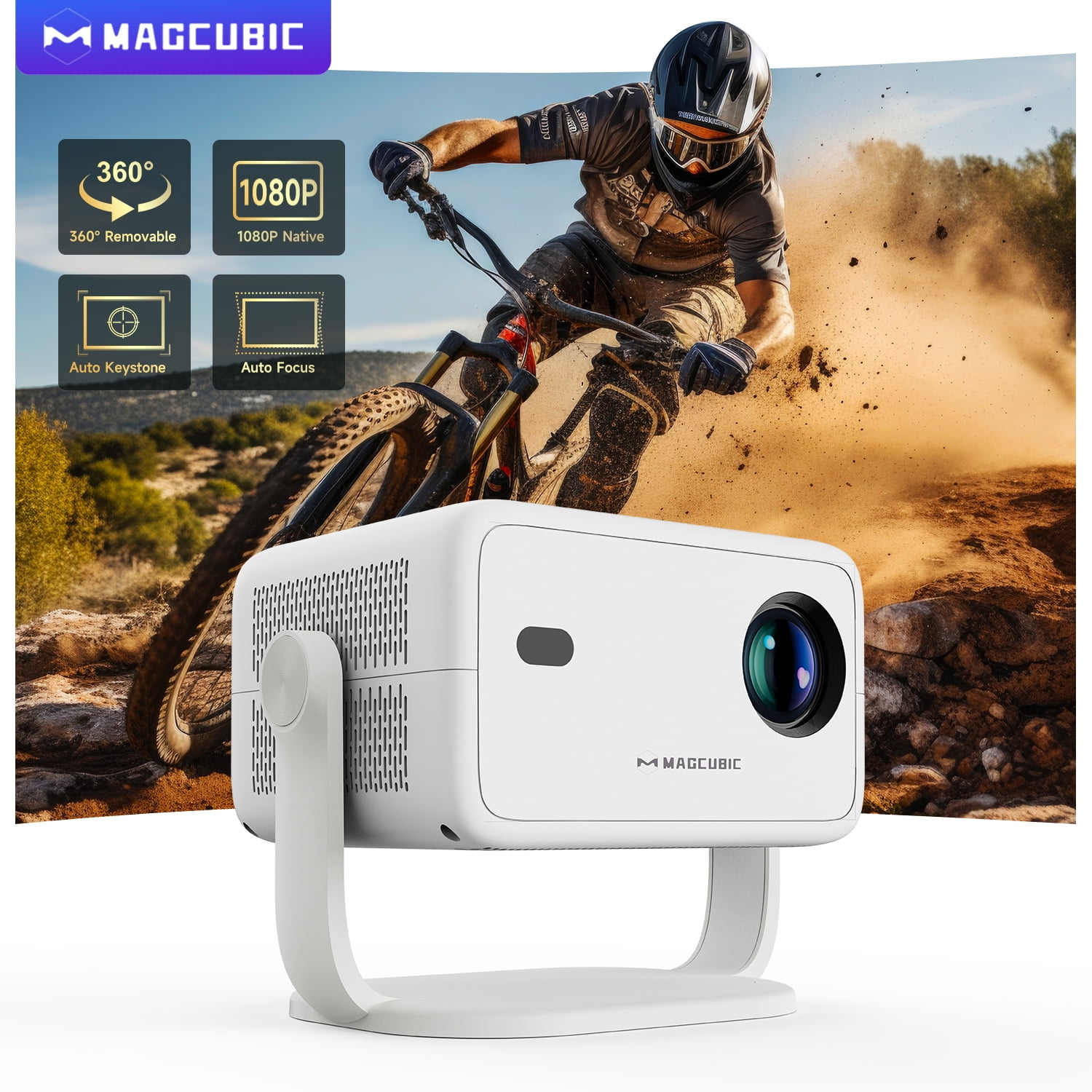 Magcubic 4K Projector with WiFi and Bluetooth, Native 1080P Projector ...