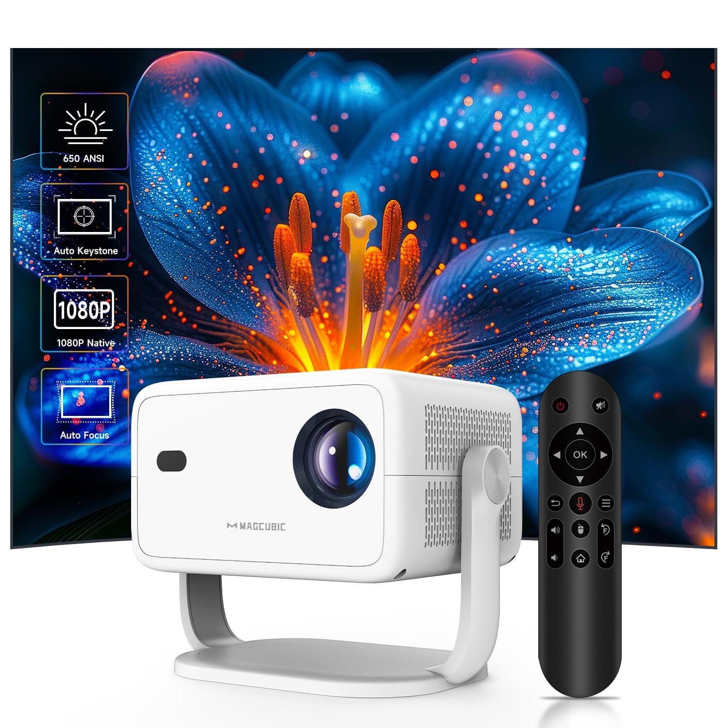 Magcubic L018 4K Projector with WiFi and Bluetooth, Native 1080P ...