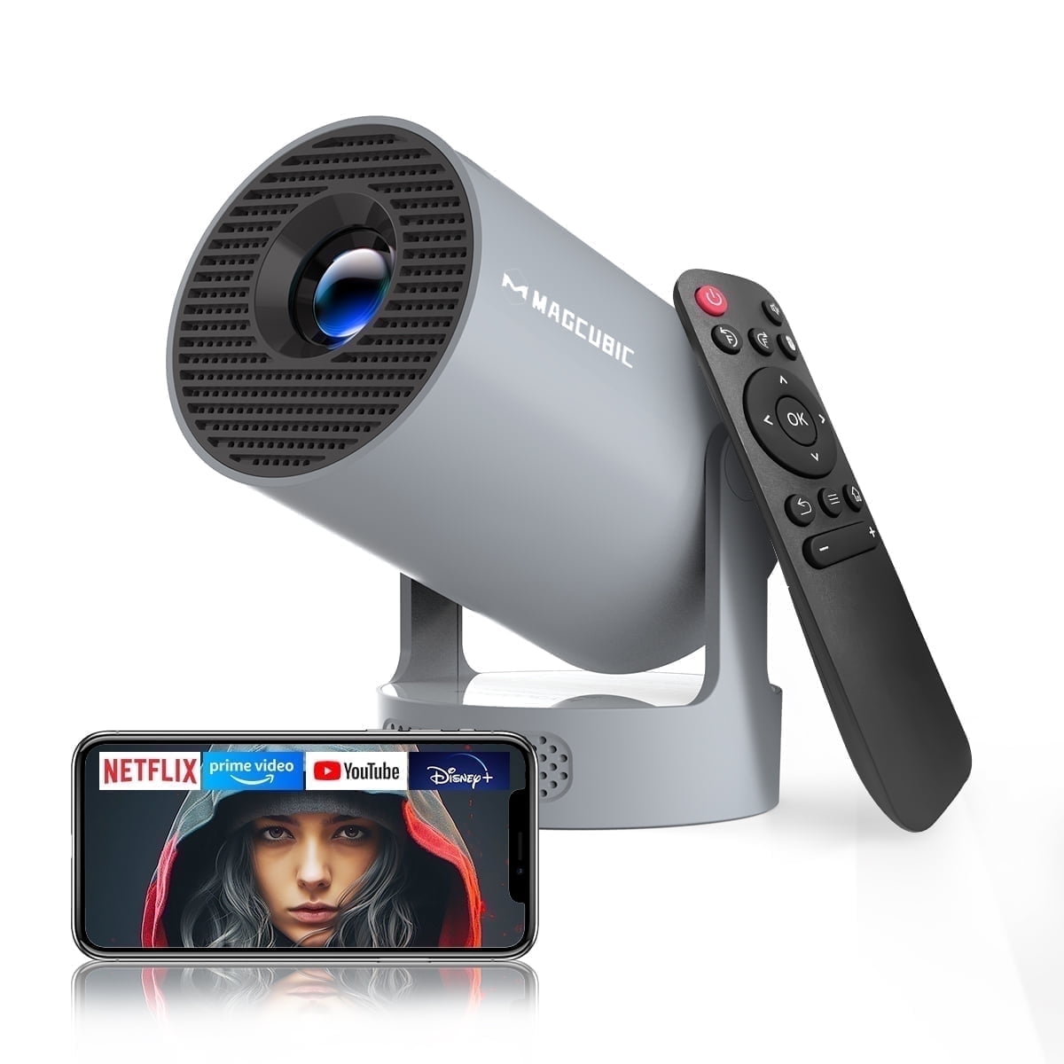 Magcubic Projector 4K 1080P Support, 290 ANSI Mini Projector Smart with ...