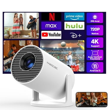 Mini Portable Projector 4K WiFi 6 BT 5.2 Upgraded Portable Projector ...