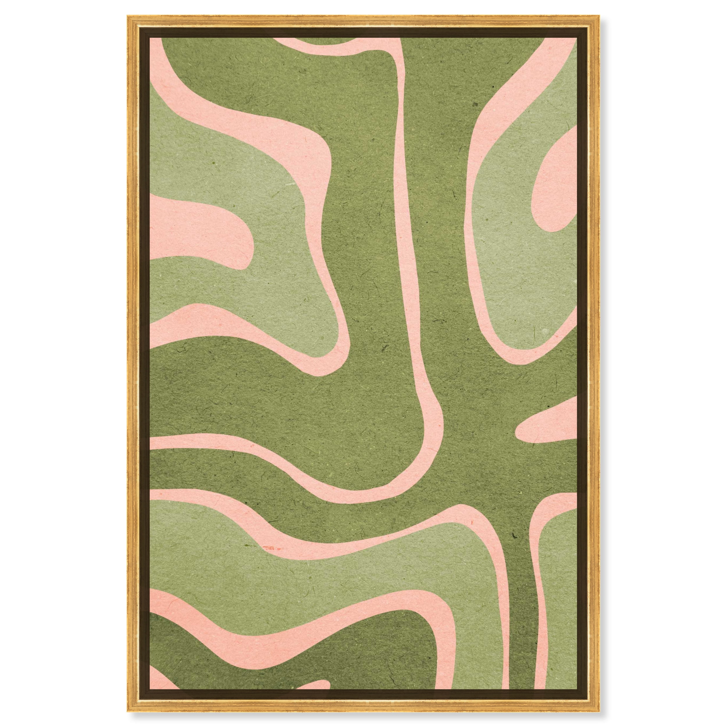 Magdalena Green Modern Abstract Geometric Canvas Wall Art by Art Remedy ...