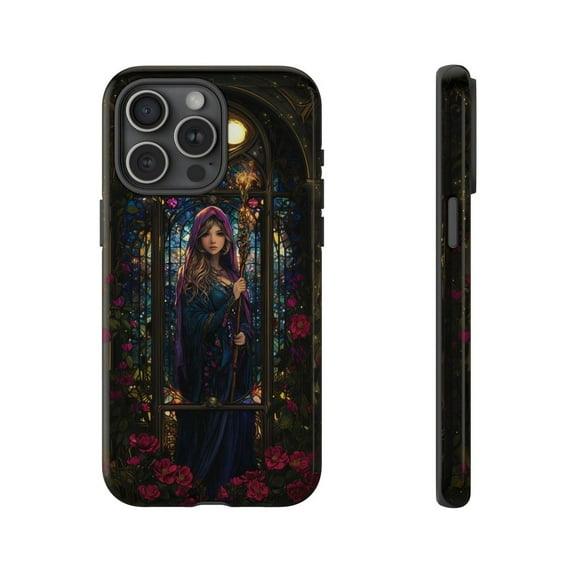 Mage Girl Wizard Magic Staff Medieval Art Phone Case with iPhone 17 to ...