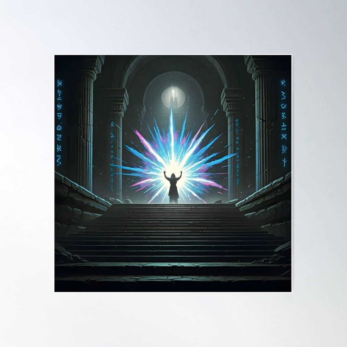 Mage In The Ancient Ruins Poster Wall Art, Modern Wall Decor For Living ...