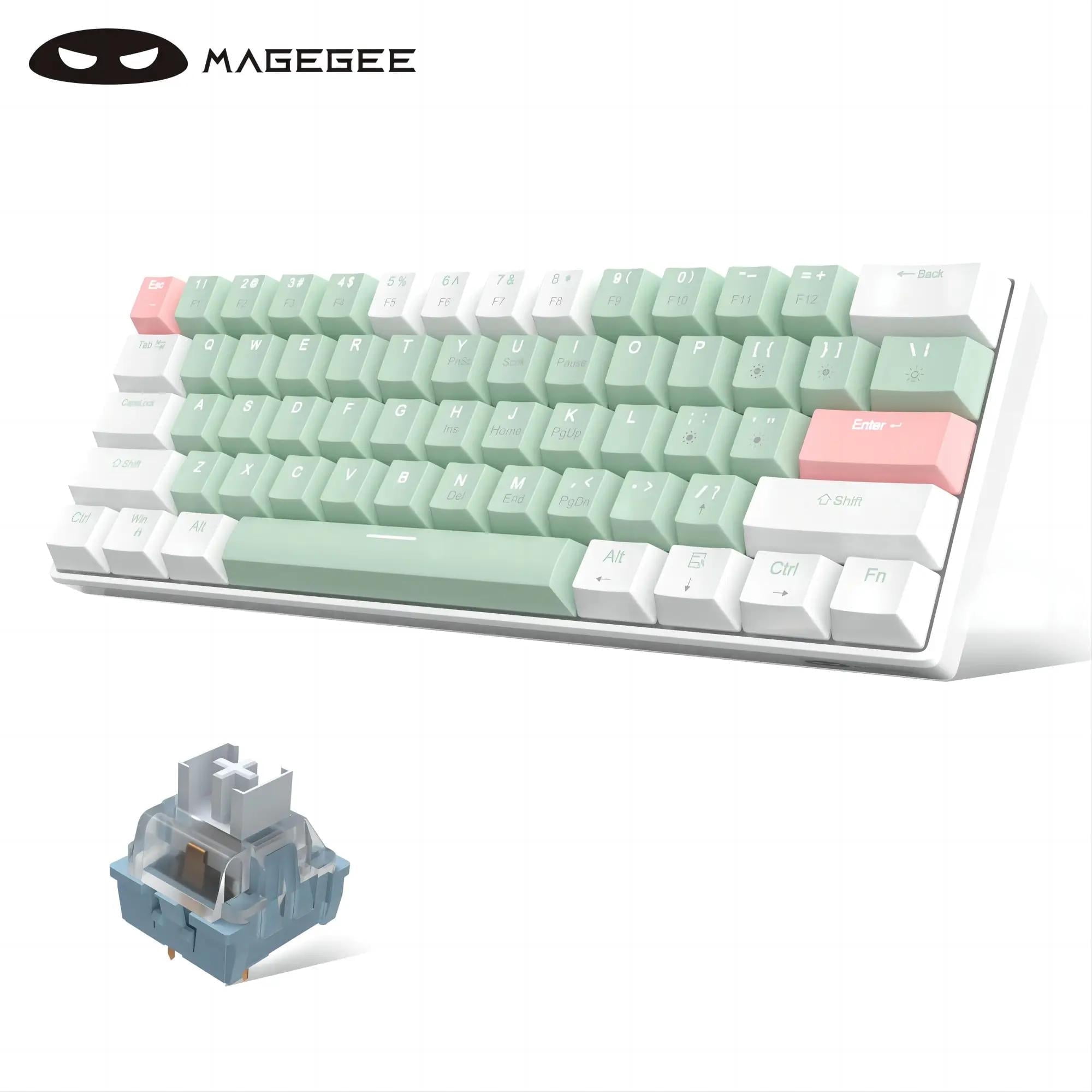 MageGee 60% Mechanical Gaming Keyboard, Portable RGB Backlit Wired ...