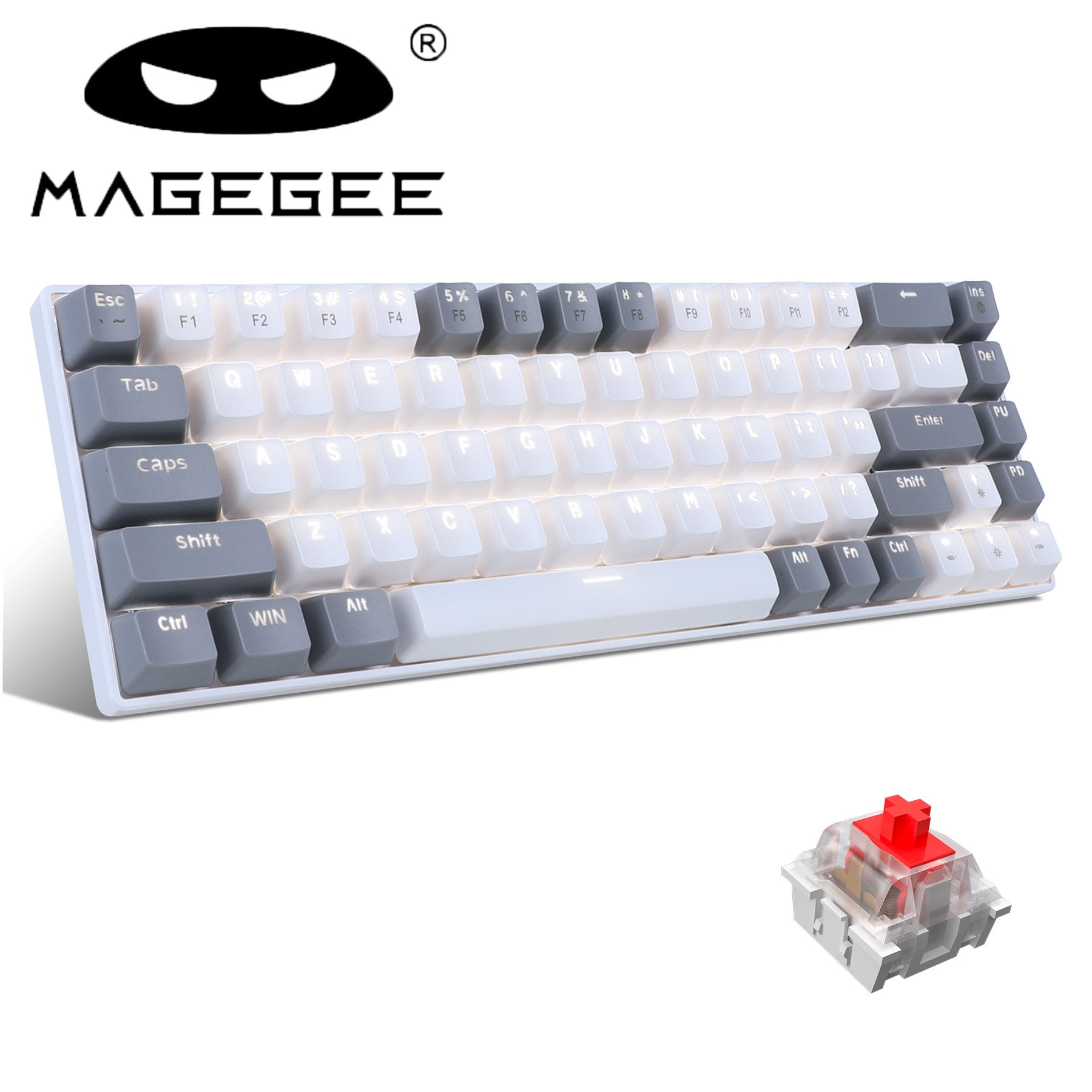 MageGee Wired 60% Compact Gaming Mechanical Keyboard with 68 Keys, Blue ...