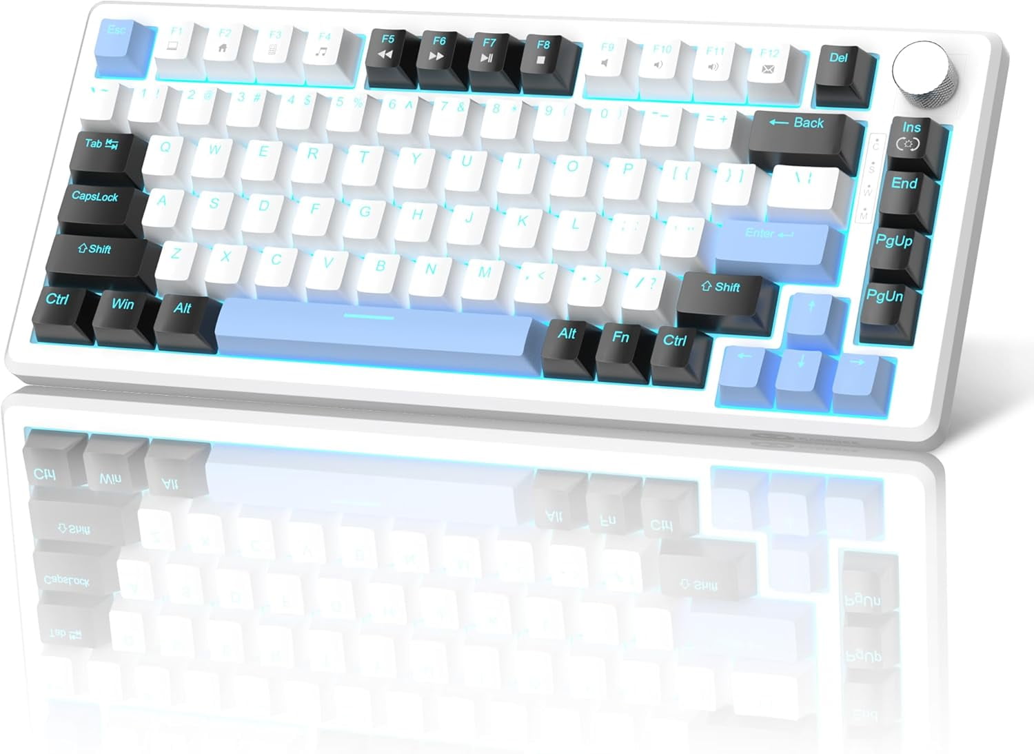 MageGee 75% Mechanical Gaming Keyboard, Compact Blue Backlit Wired EVA ...