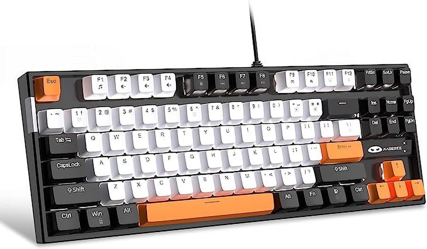 MageGee Mechanical Gaming Keyboard, 75% Compact, 87 Keys, Yellow Switch ...