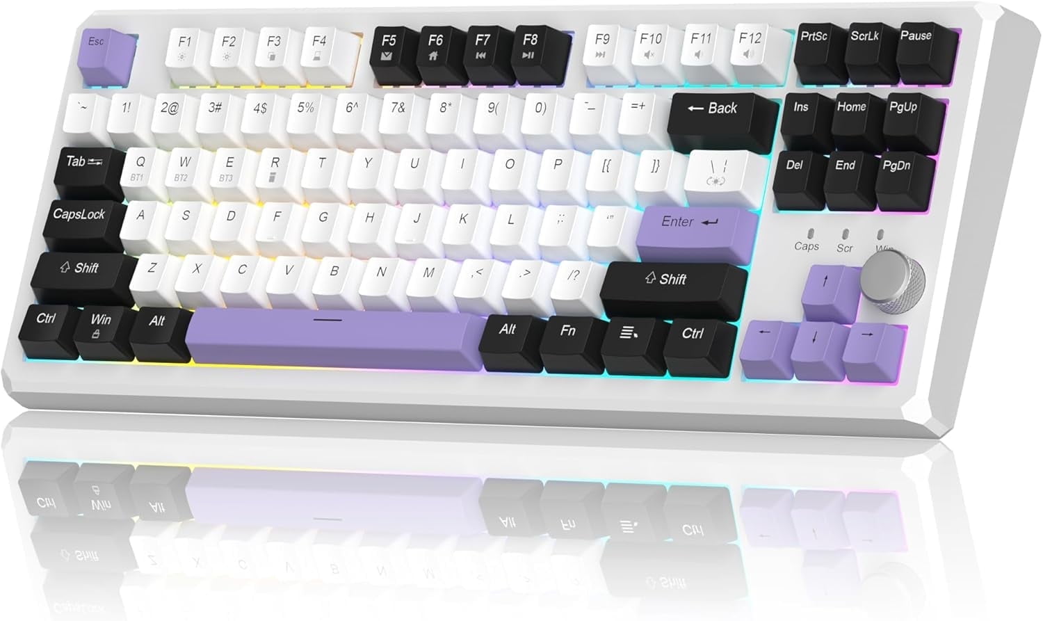 MageGee 75% Wireless Creamy Blue Mechanical Keyboard,Gasket RGB Backlit ...