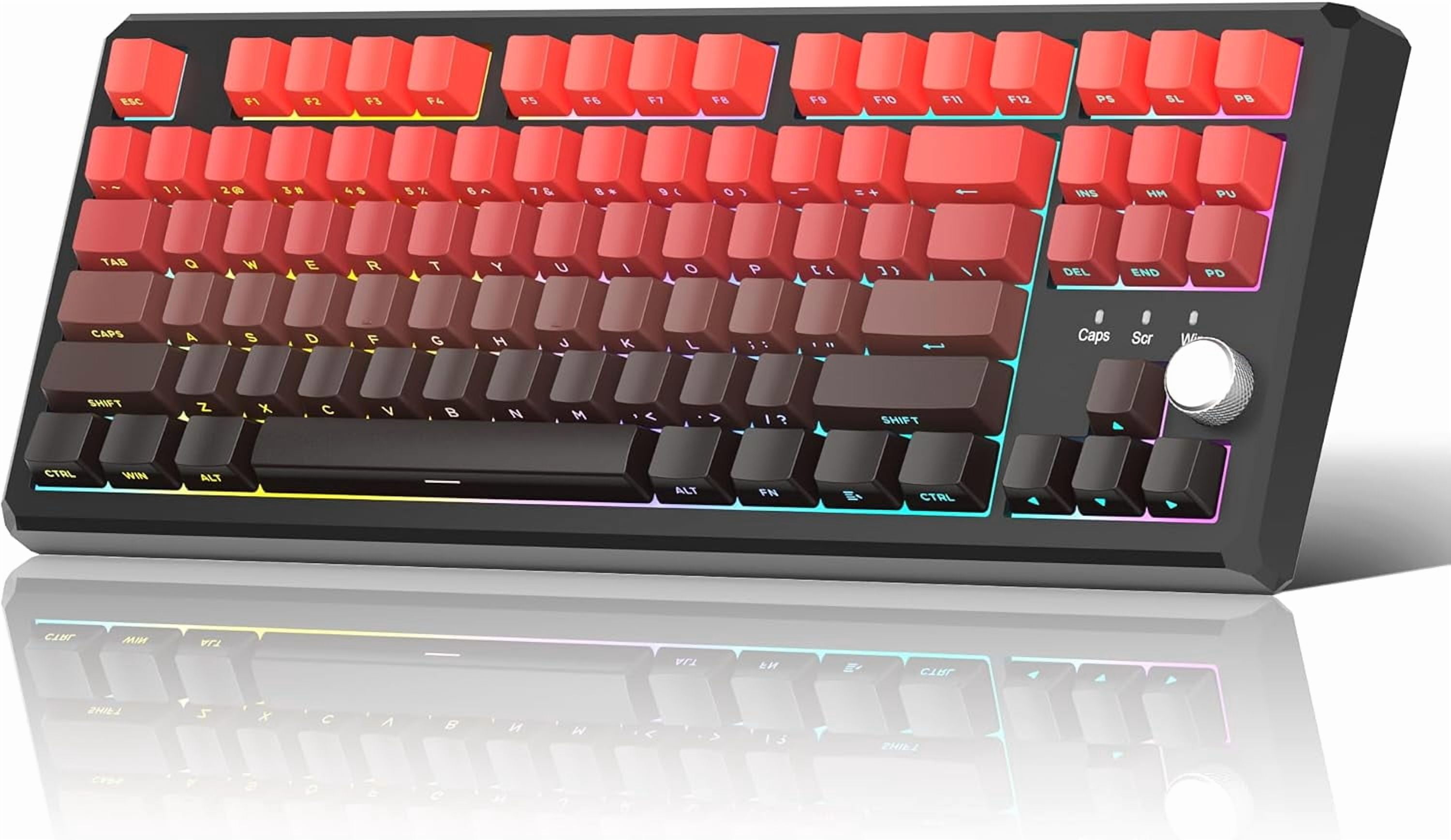 MageGee 75% Wireless Creamy Blue Mechanical Keyboard,Gasket RGB Backlit ...