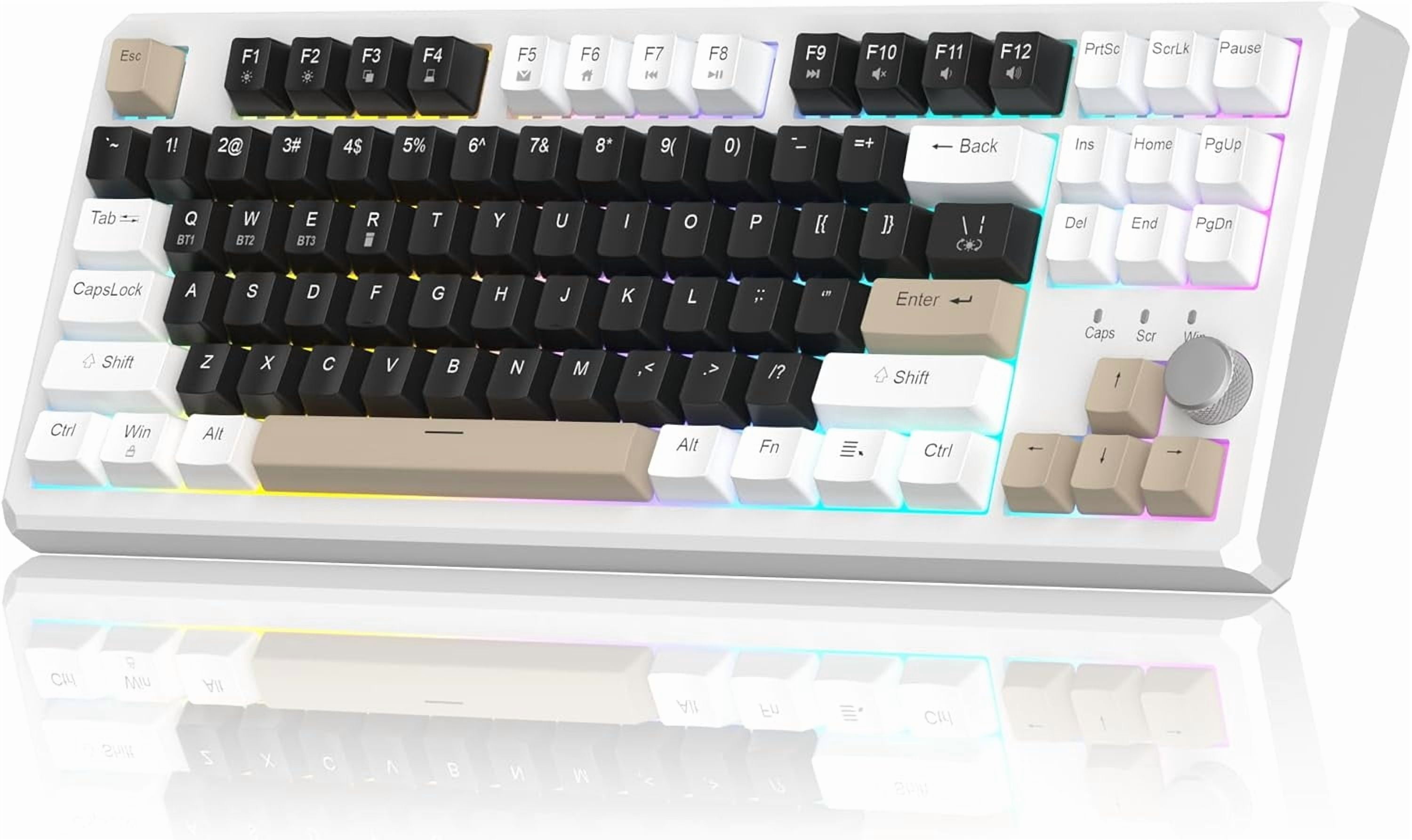 MageGee 75% Wireless Creamy Blue Mechanical Keyboard,Gasket RGB Backlit ...