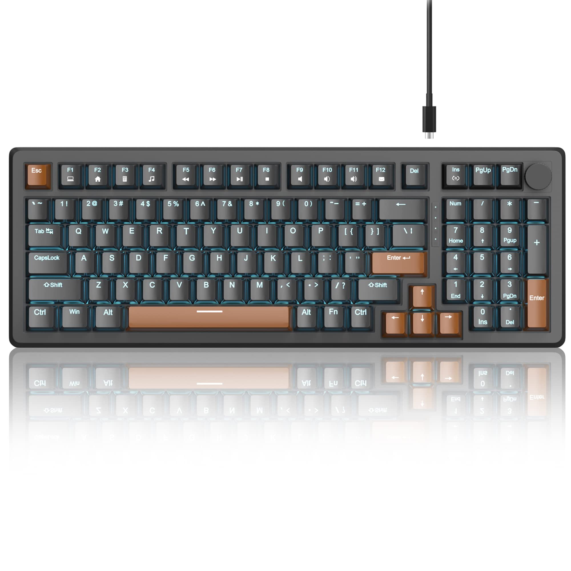 MageGee 98 Keys Mechanical Gaming Keyboard, Brown Switch, 96% Compact ...