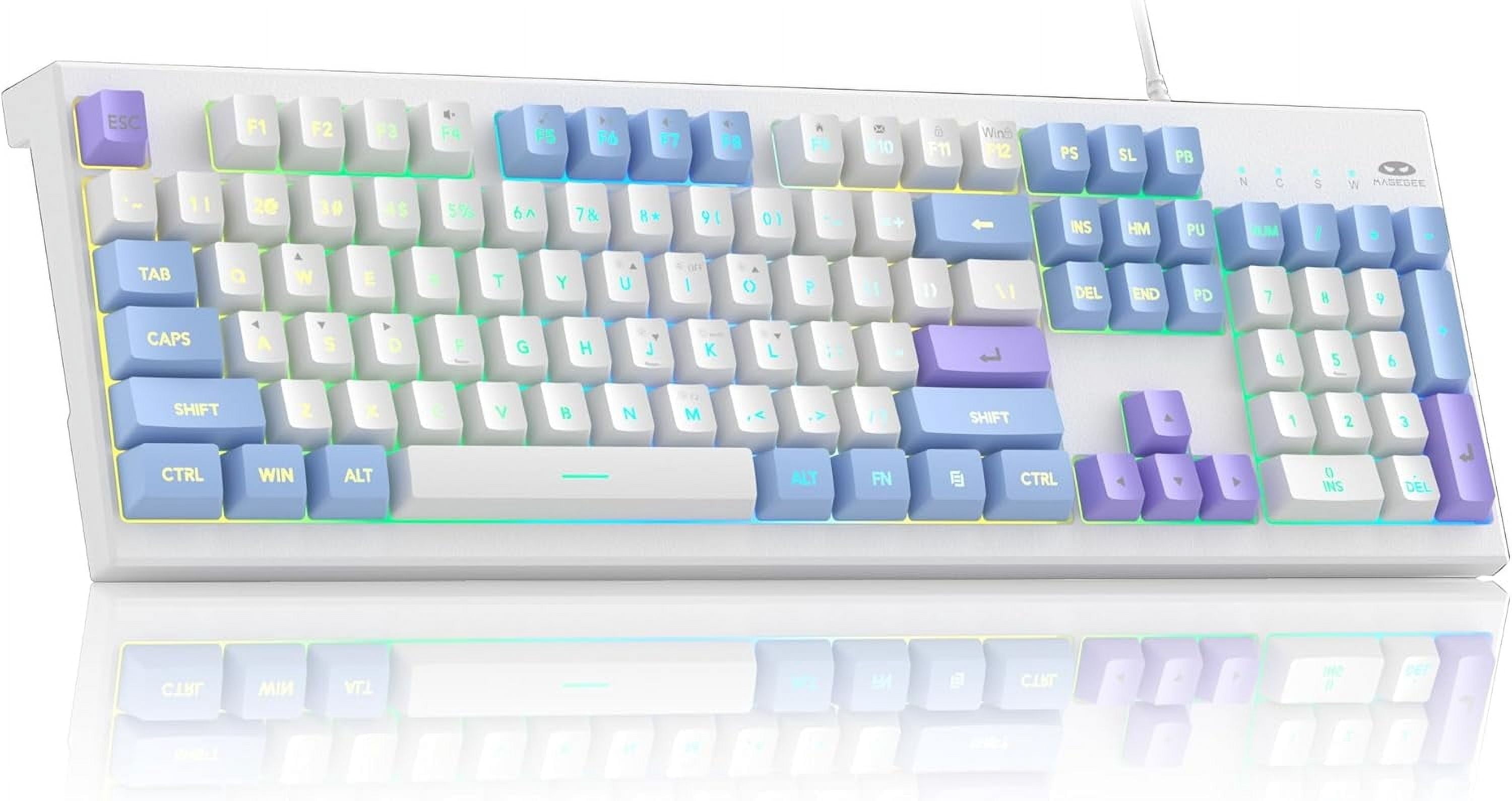 MageGee Creamy Keyboard,K2 Keyboard Wired Rbg Backlit 104 Keys ...