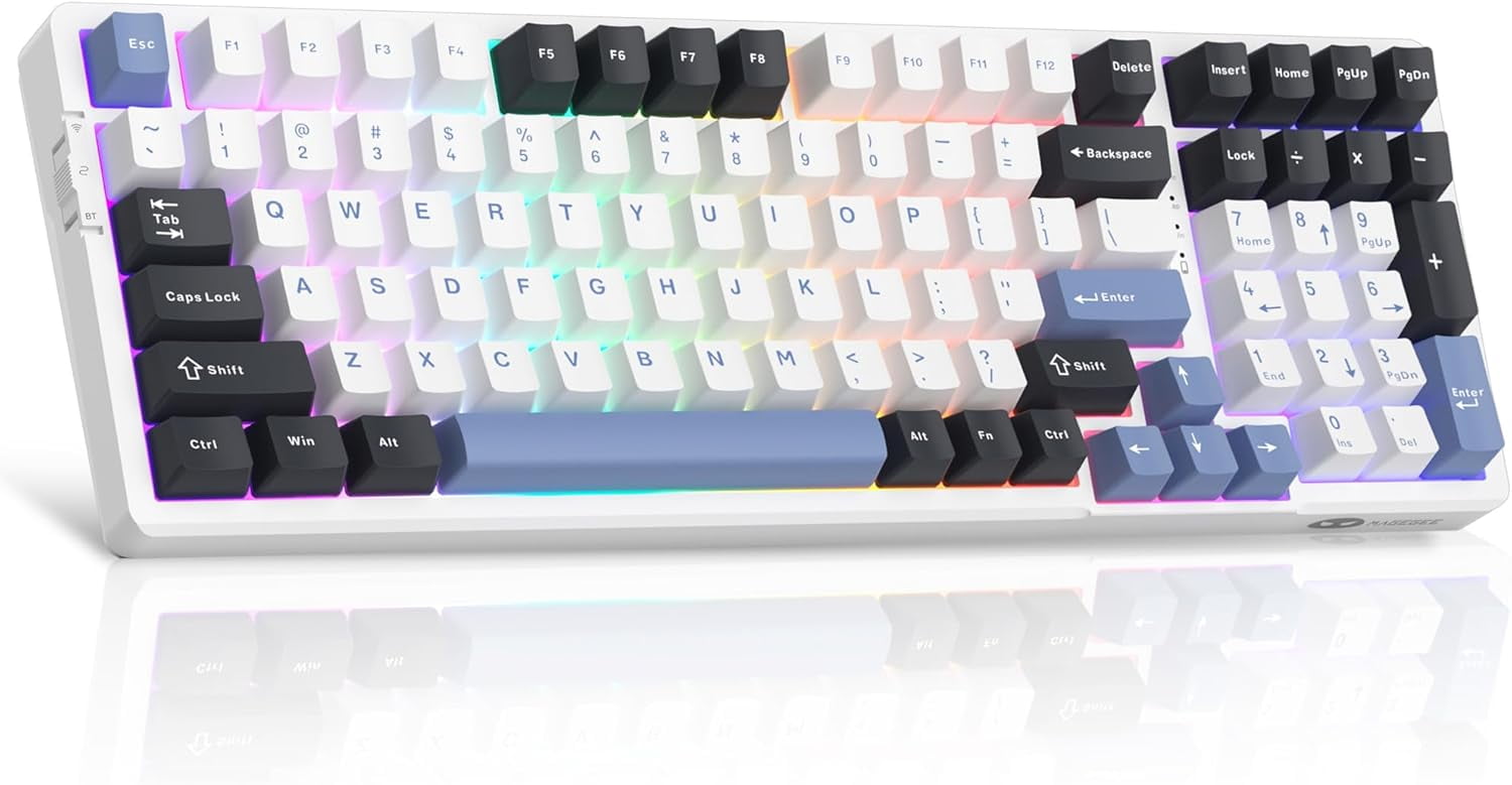 MageGee LIGHT100 Wireless Creamy Keyboard, Gasket Structure Hot ...