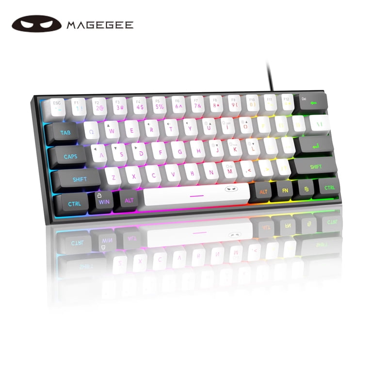 MageGee Mini 60% Gaming Keyboard, RGB Backlit 61 Key Ultra-Compact ...