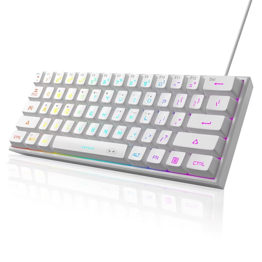 MageGee Mini 60% Gaming Keyboard, Upgrade RGB Backlit 61 Key Ultra ...