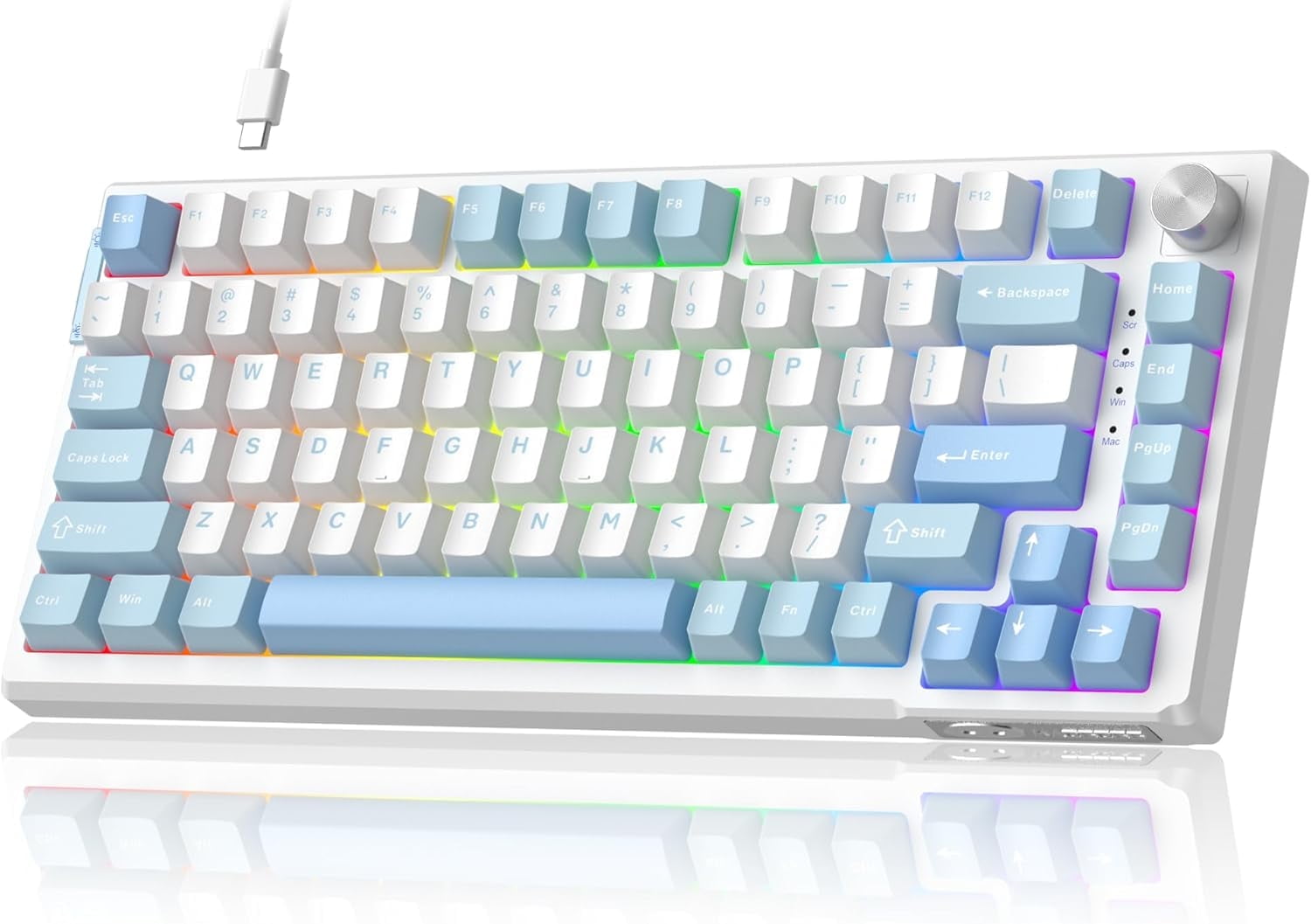MageGee SKY81 75% Mechanical Gaming Keyboard, Hot Swappable Wired ...