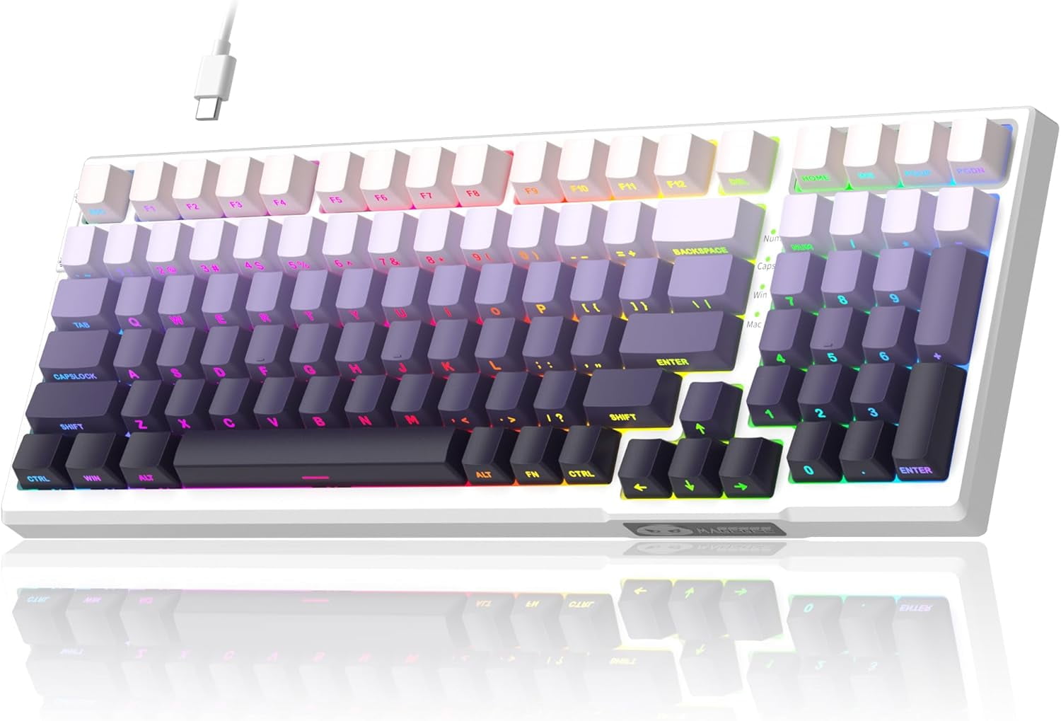 MageGee SKY98 Mechanical Gaming Keyboard, 96% Gasket Hot Swappable ...