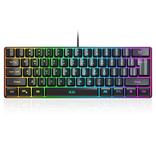 MageGee TS91 Mini 60% Gaming/Office Keyboard,Waterproof Keycap Type ...