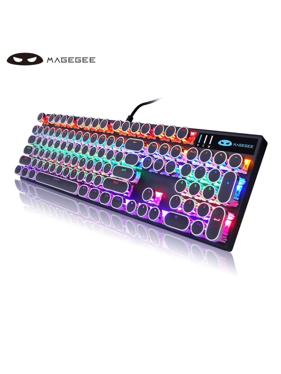MageGee Typewriter Style Mechanical Gaming Keyboard With Detachable ...