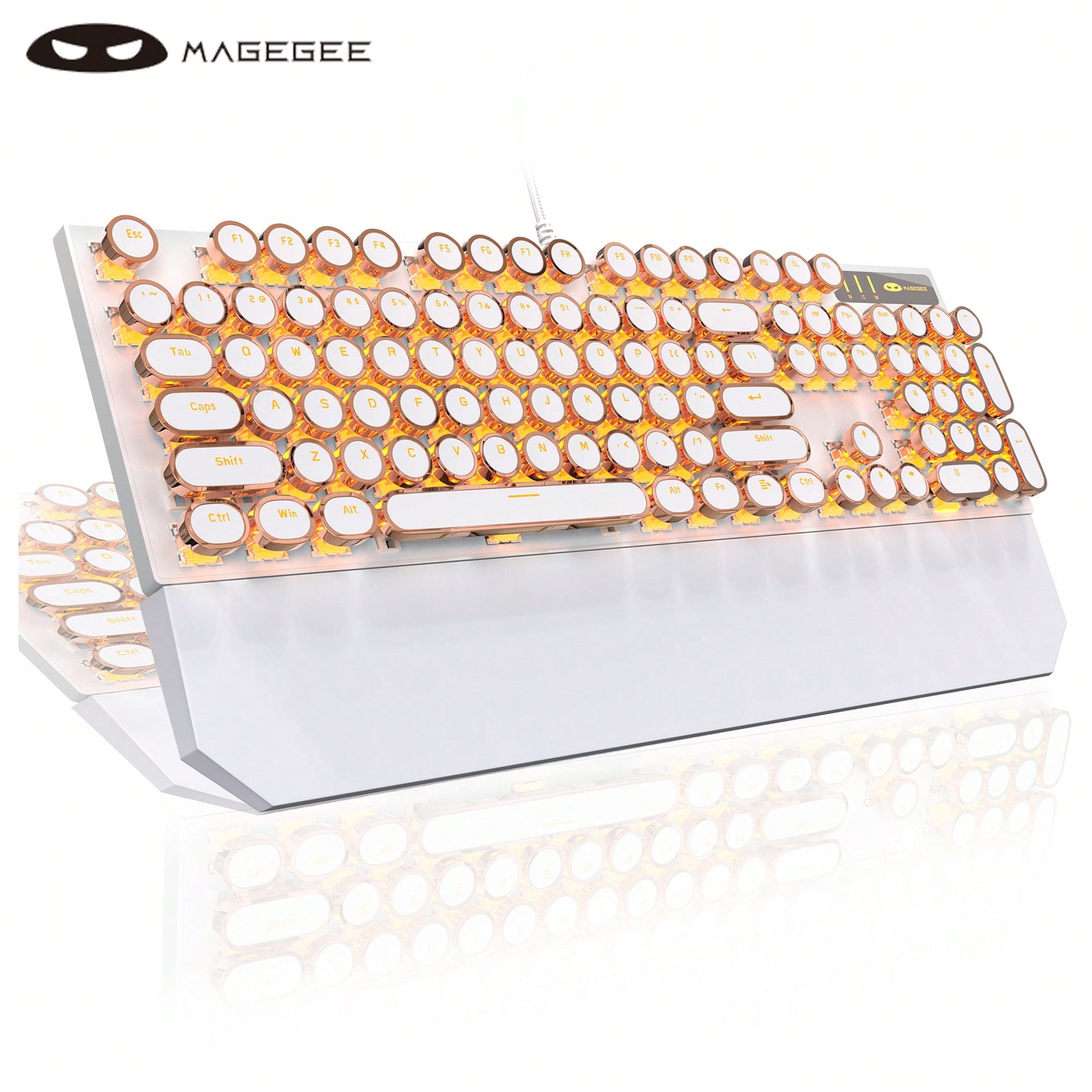 MageGee Typewriter Style Mechanical Gaming Keyboard With Detachable ...