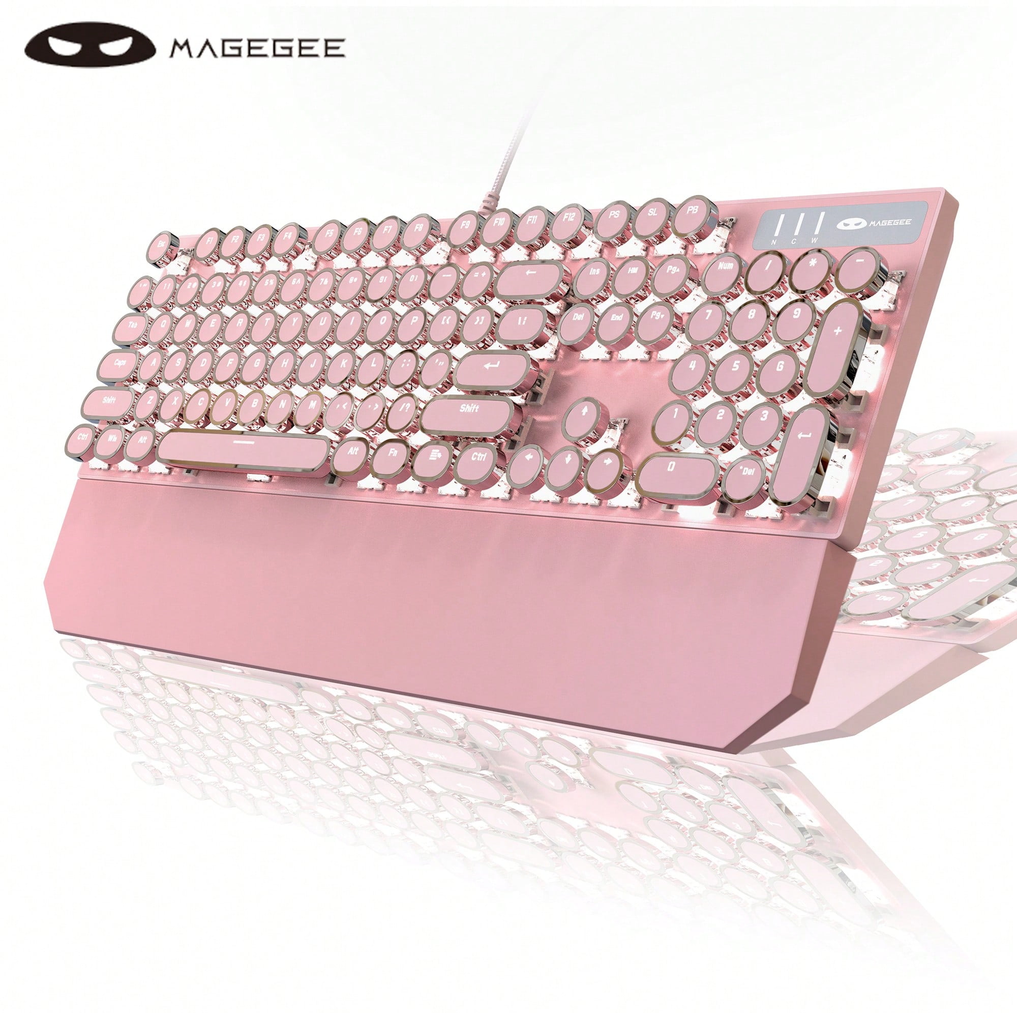 MageGee Typewriter Style Mechanical Gaming Keyboard With Detachable ...