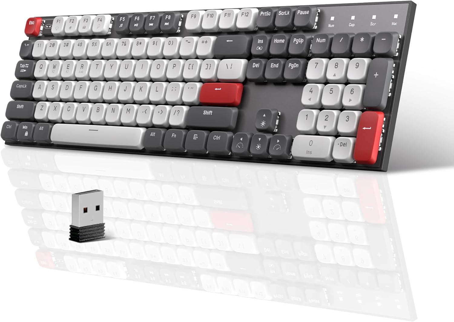 MageGee Wireless Mechanical Keyboard Moon104 RGB Backlight Triple Mode ...