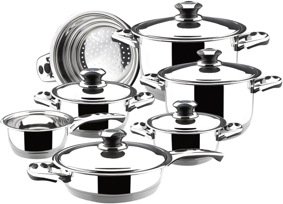 Magefesa Ecotherm 12-Piece Stainless Steel Cookware Set with Detachable ...